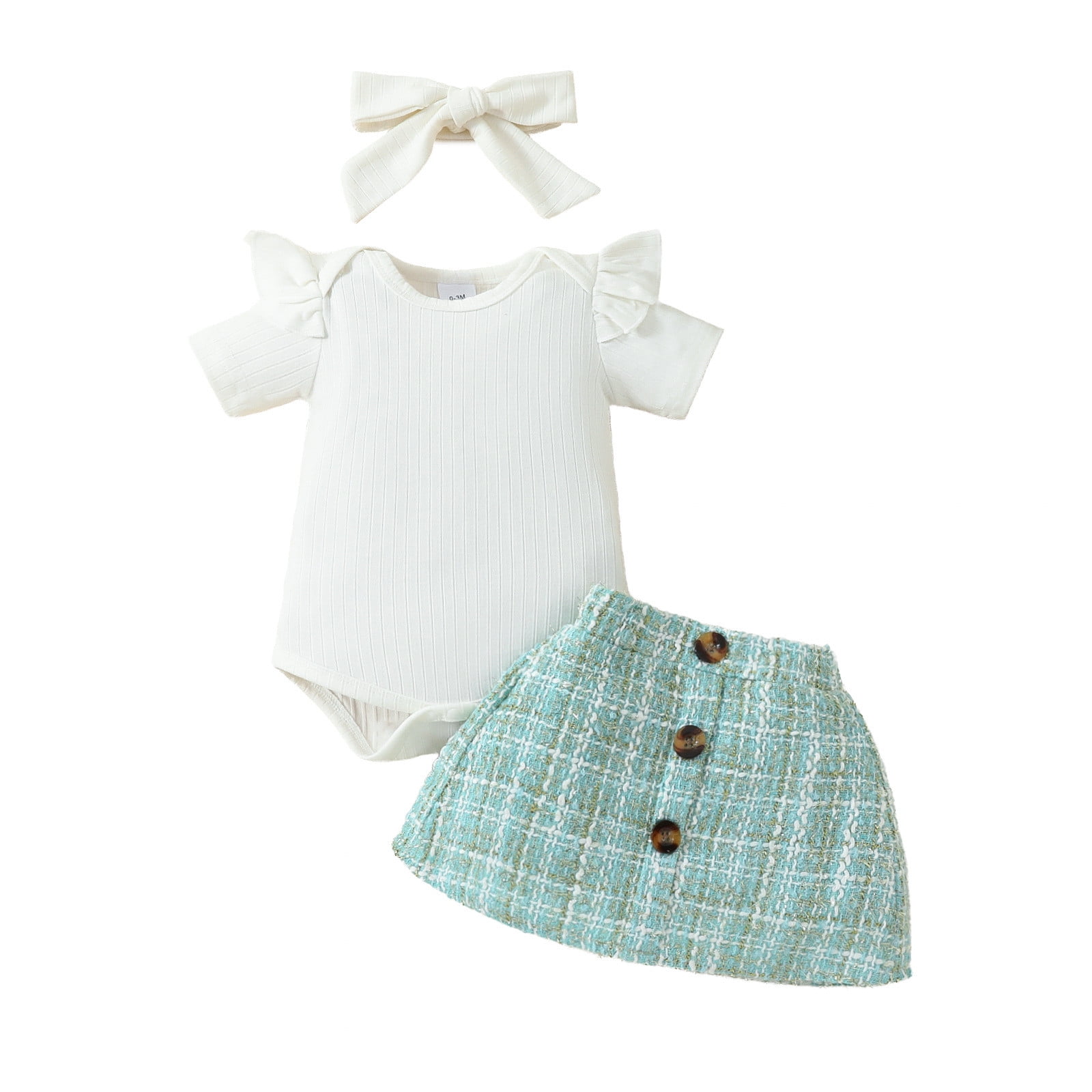 Hwmodou Baby Outfits Girls Summer Short Sleeve Prints Tops And Skirts ...