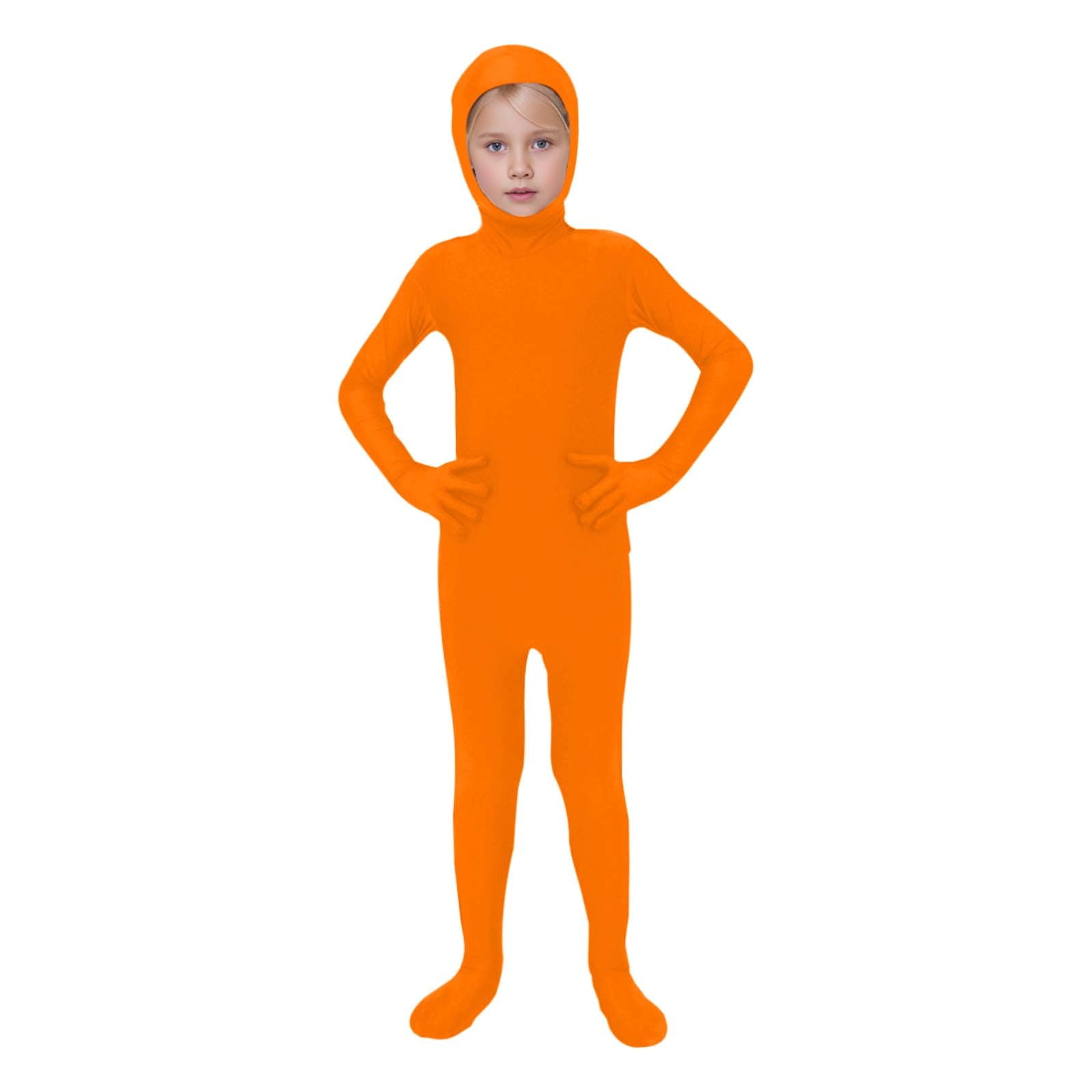 Hwmodou Childrens Full Body Zentai Suit Leica Solid Color Unitard Face ...
