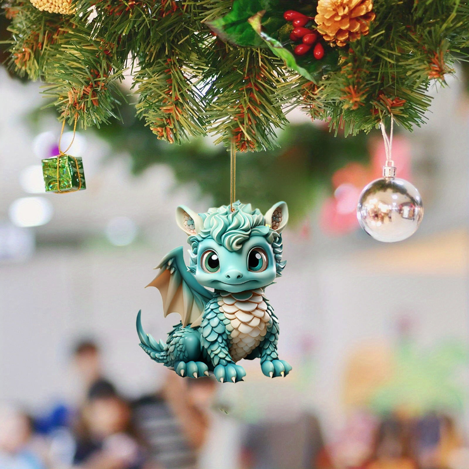 Hwmodou Christmas Decorations 2D Adorable Flying Dragon Baby Christmas ...