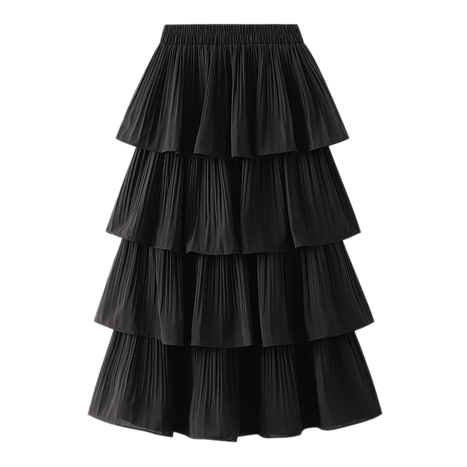 Hwmodou Denim Skirts Women New Women Tiered Pleated High Waist Cake ...