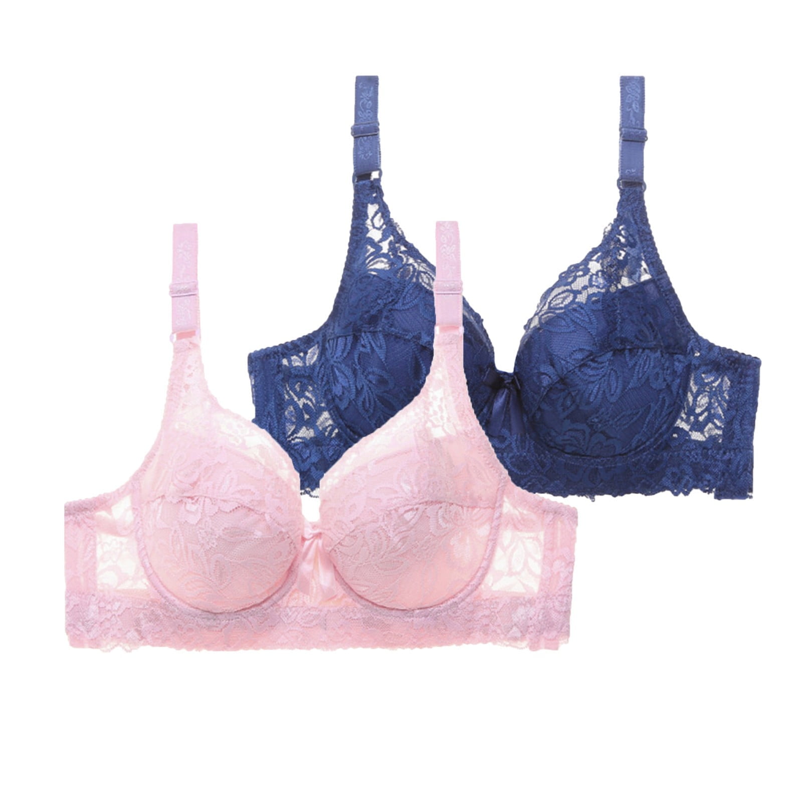 Hwmodou Female Push Up Bra 2PCS Fashionable Women Lace Gathered Bras ...