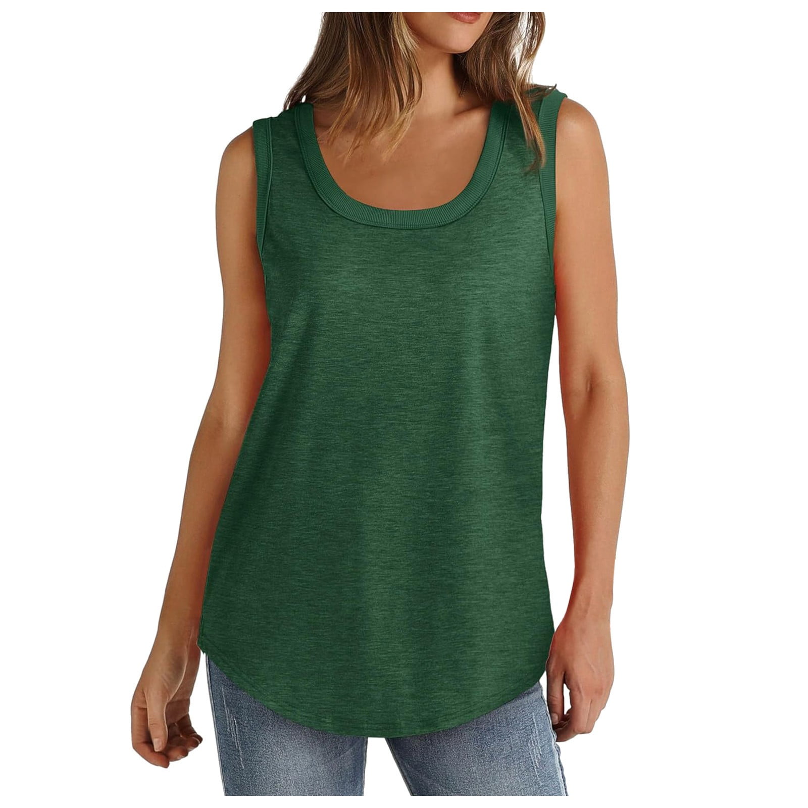 Hwmodou Female Tanks Tops Womens Camis Top Summer Loose Sleeveless Top