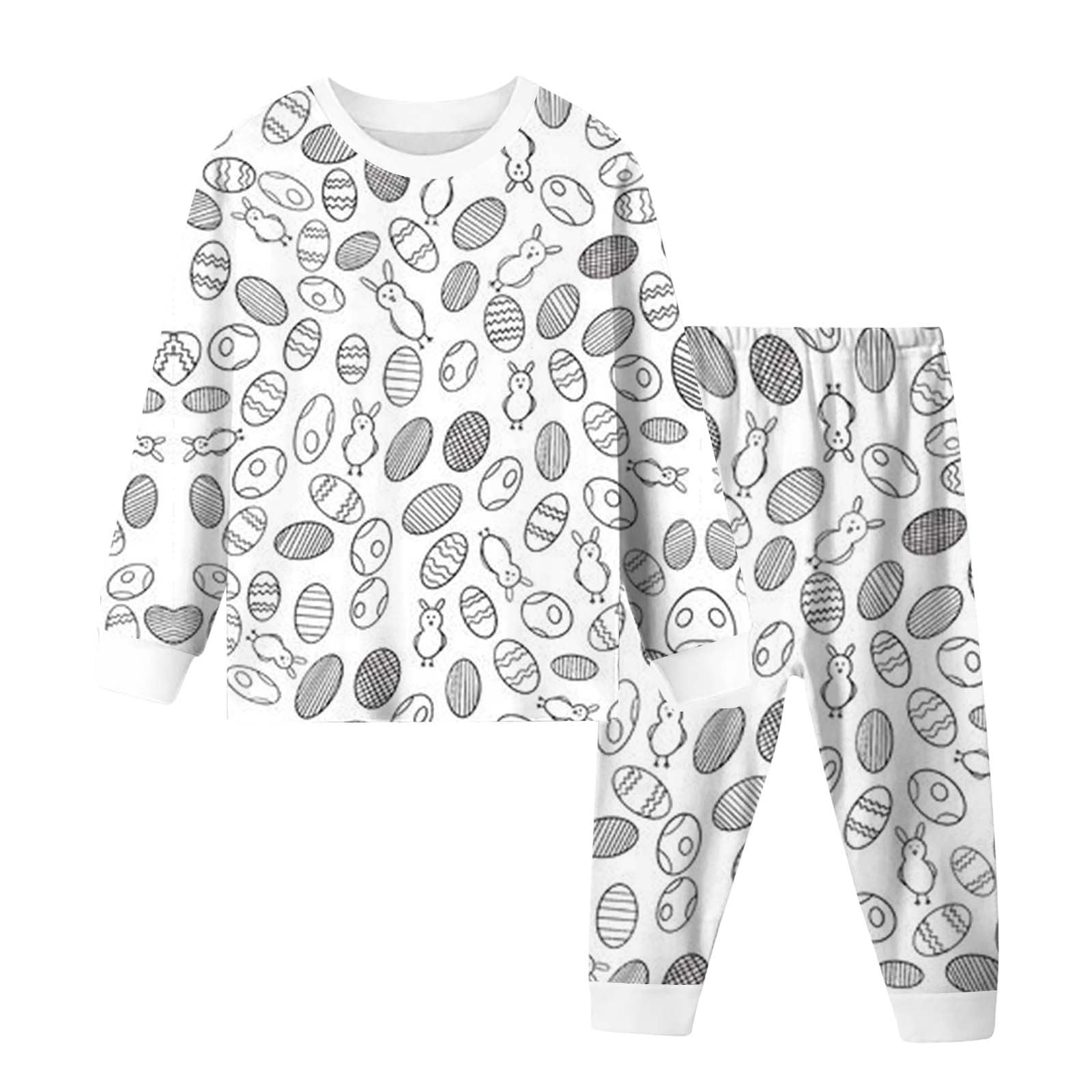 Hwmodou Girls DIY Hand Painted Colorable Homewear Set Colouring Pajama ...