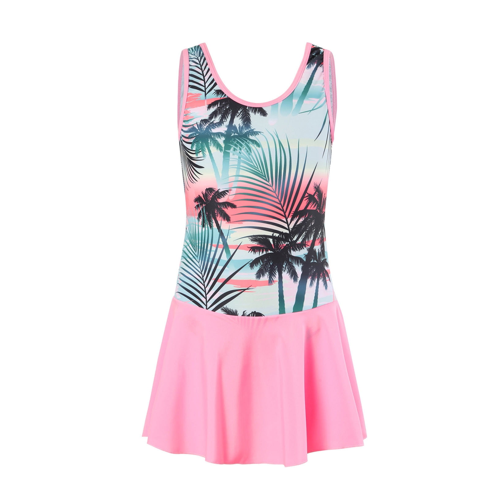 Hwmodou Kids Little Girls Swim Dress Cute Fish Scale Print Tired ...