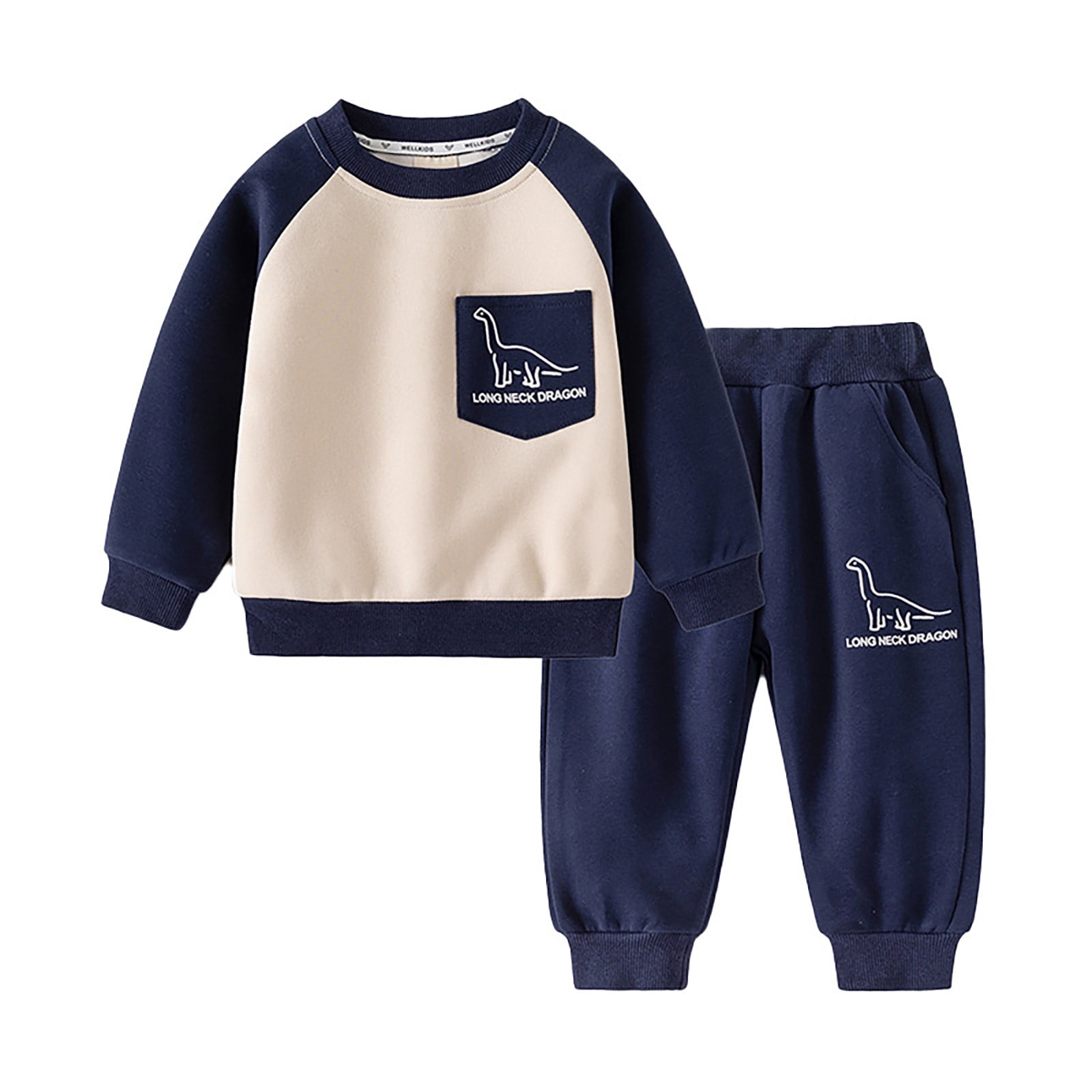 Hwmodou Little Children Outfits Boys Long Sleeve Dinosaur Prints Tops ...