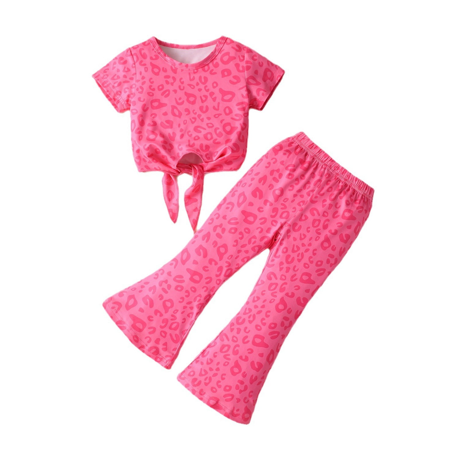 Hwmodou Little Children Outfits Girls Summer Short Sleeve Cartoon Prints Tops And Pants 2PCS ...