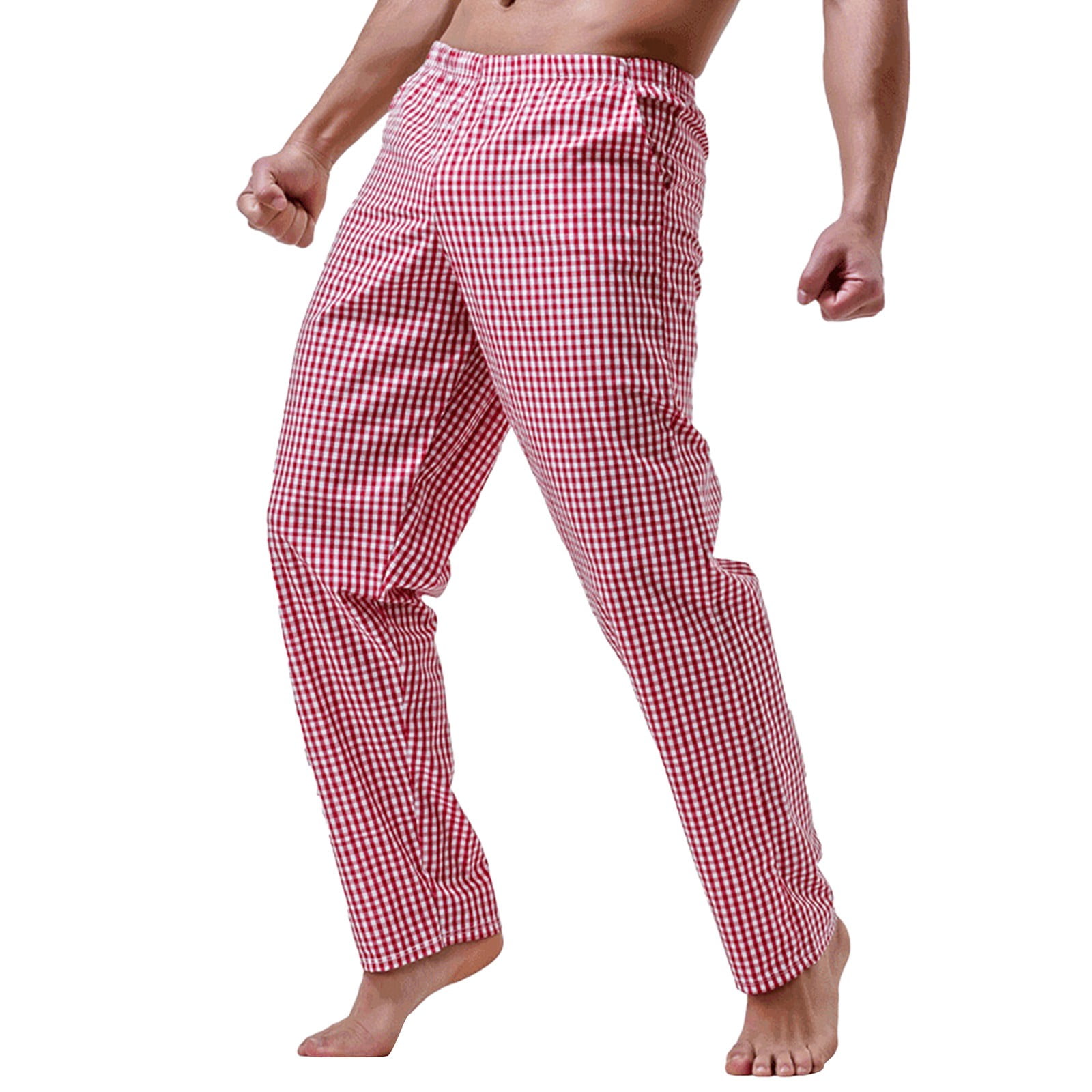 Hwmodou Men Leisure Pants Home Pants Cotton Thin Striped Pajamas Medium ...