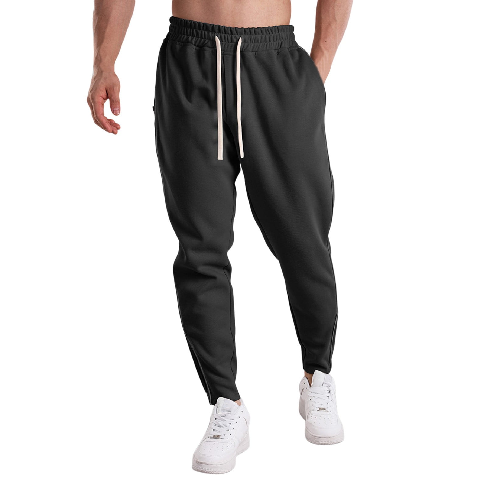 Hwmodou Men Leisure Pants Summer Fall Cotton Long Underwear Slim Zipper ...