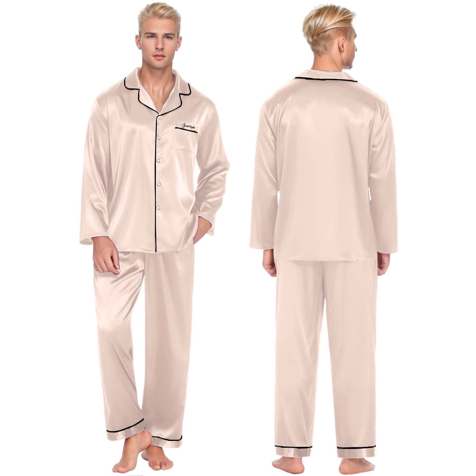 Hwmodou Mens Sleepwears Valentine's Day Love Heart Cute Printed Solid ...