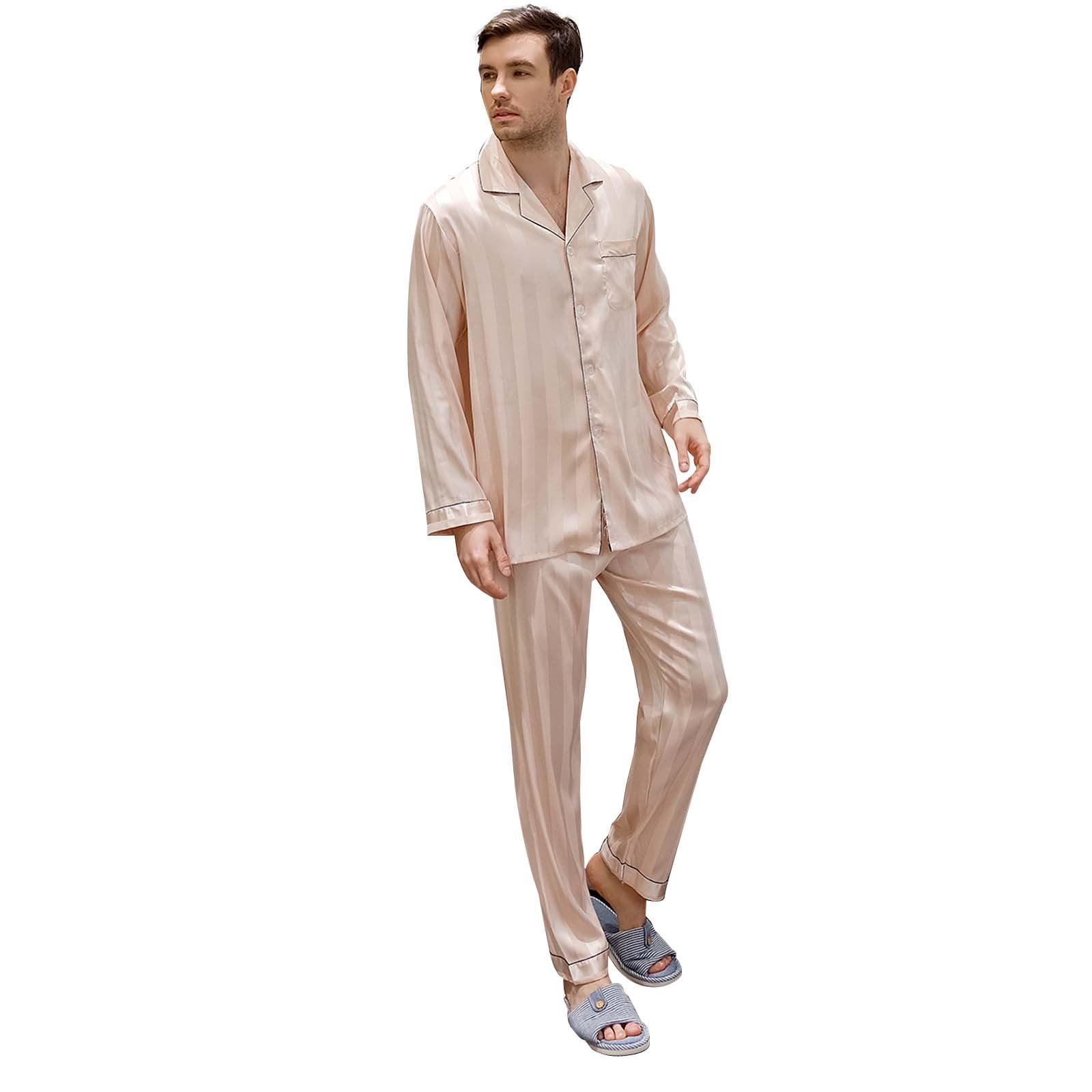 Hwmodou Mens Sleepwears Valentine's Day Love Heart Cute Printed Solid ...