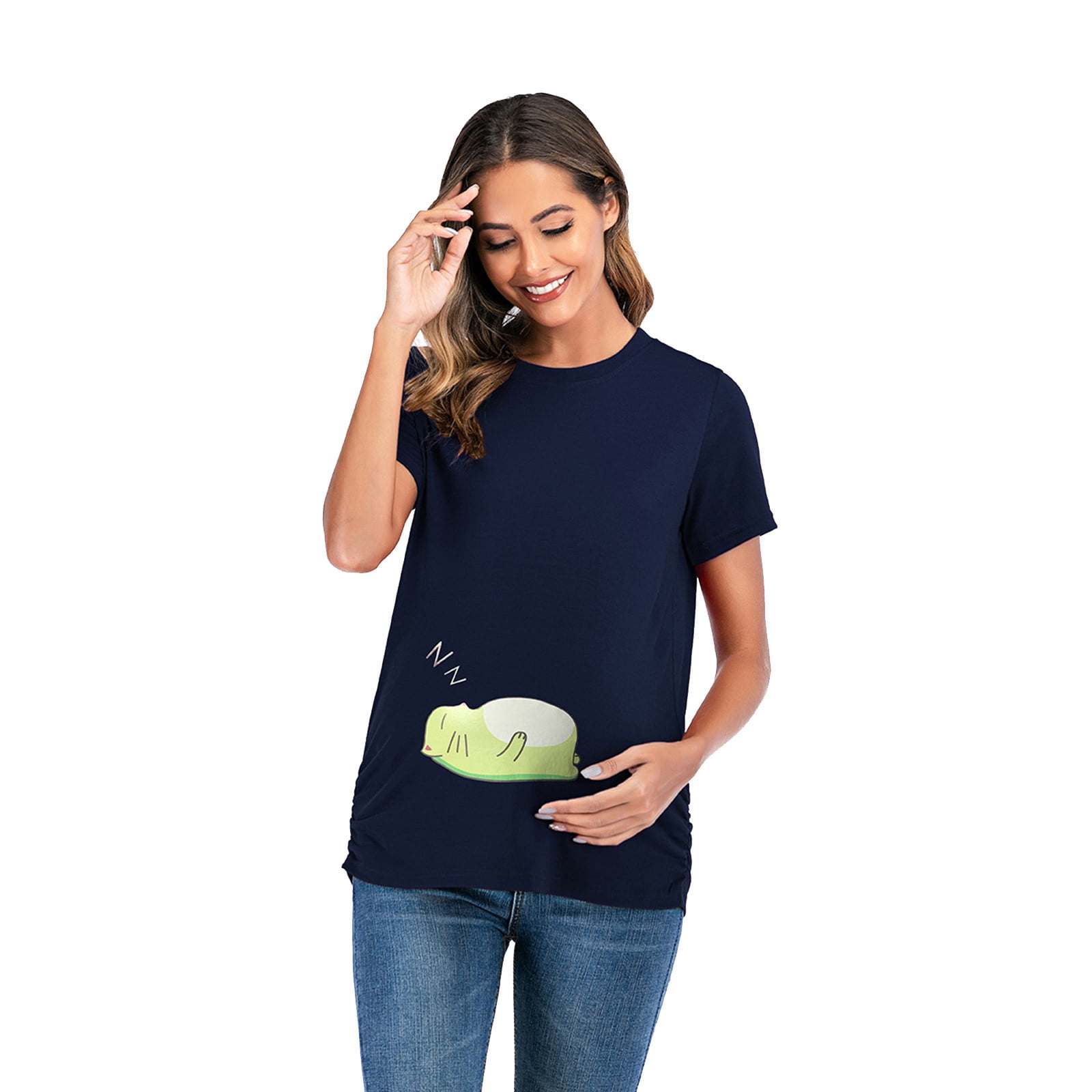 Hwmodou Pregnant T-Shirts Women Womens Maternity Irregular Soild Color ...