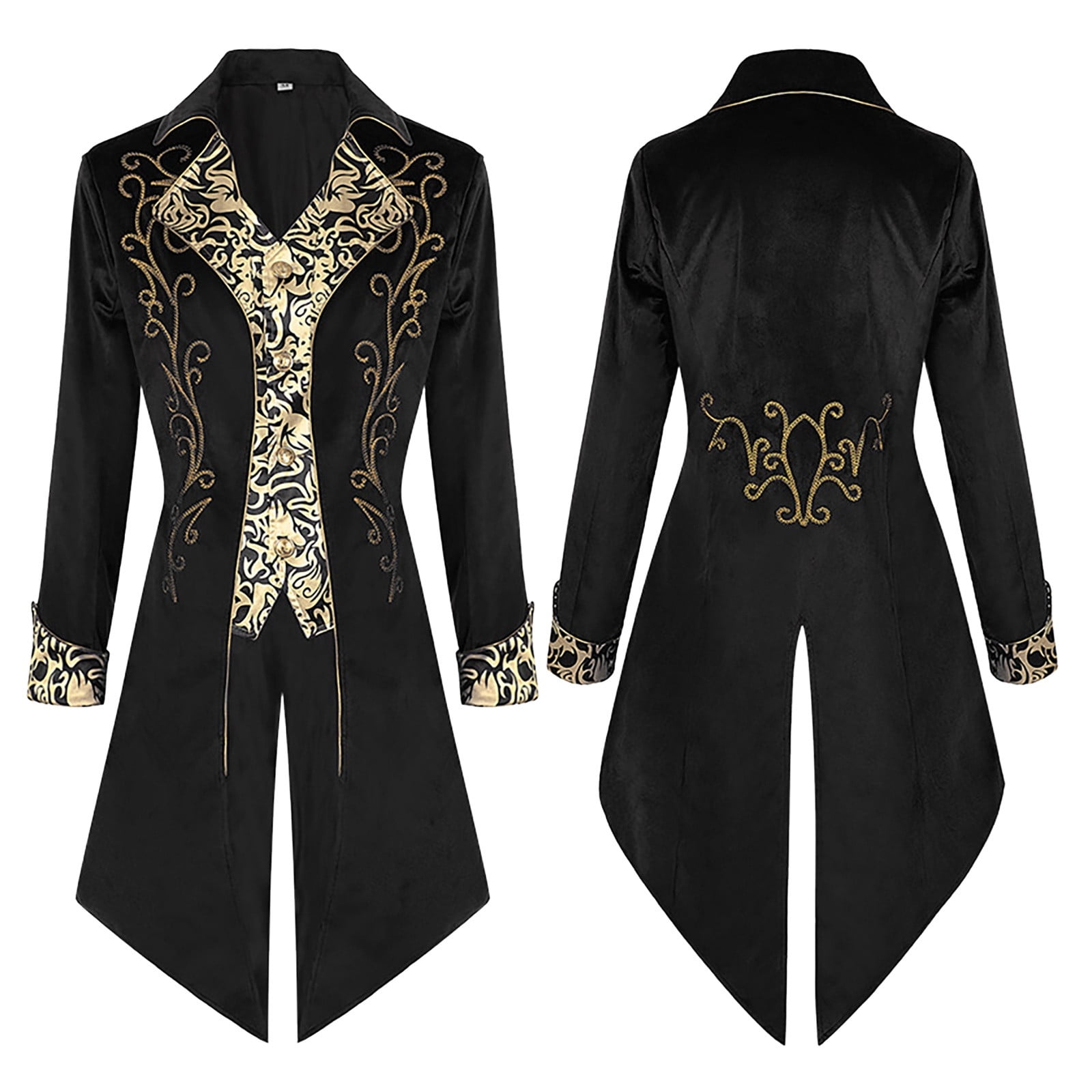 Hwmodou Steam Punk Gothic Tailcoat Jacket Men Retro Frock Coat Pirate ...