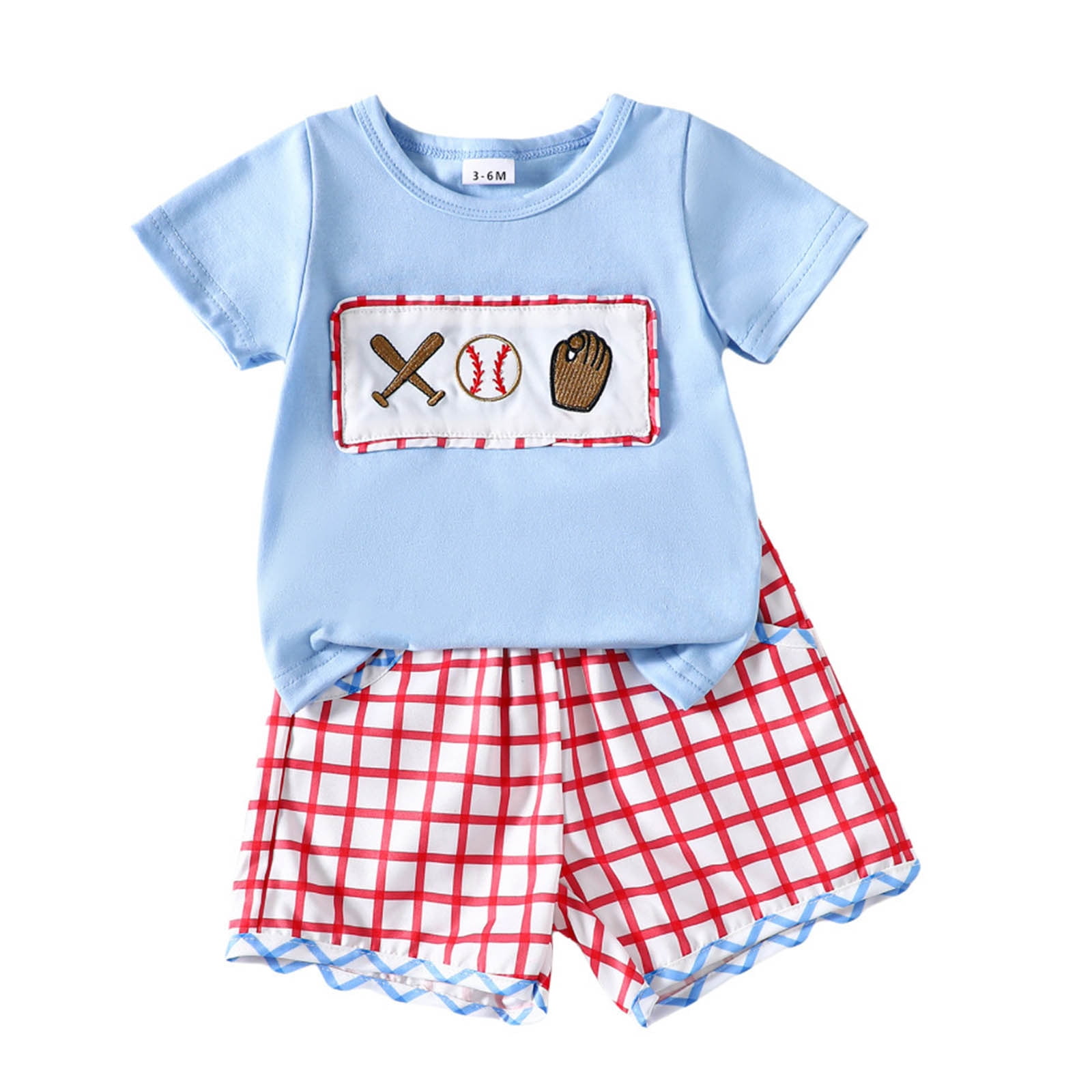 Hwmodou Toddler Boy Girl Short Sleeve Baseball Rugby Football Printed T Shirt Pullover Tops ...