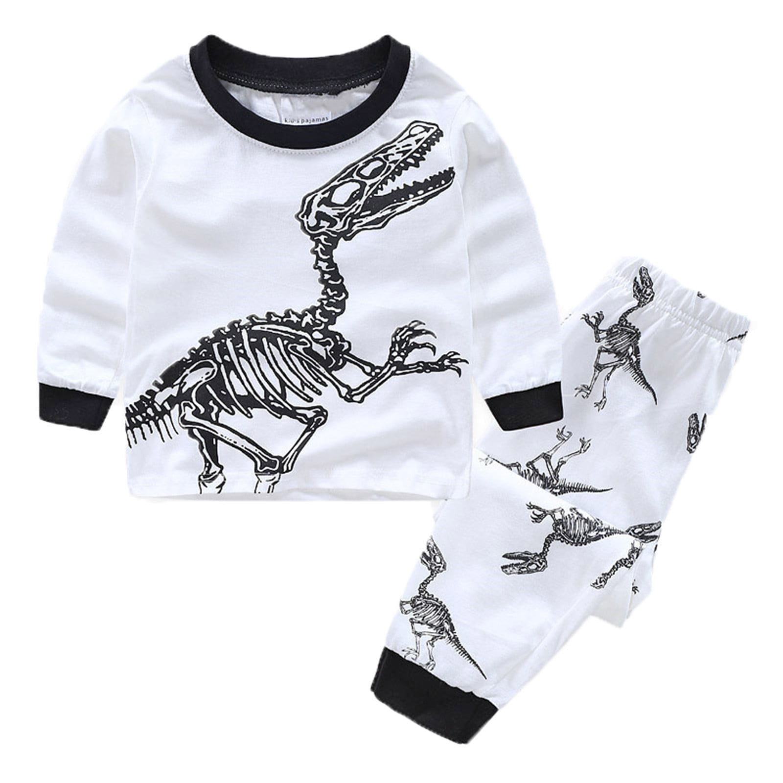 Hwmodou Toddler Boys Pajamas Animals Cotton Kids 2 Piece Pj'S Long Sleeve Sleepwear Clothes Set ...
