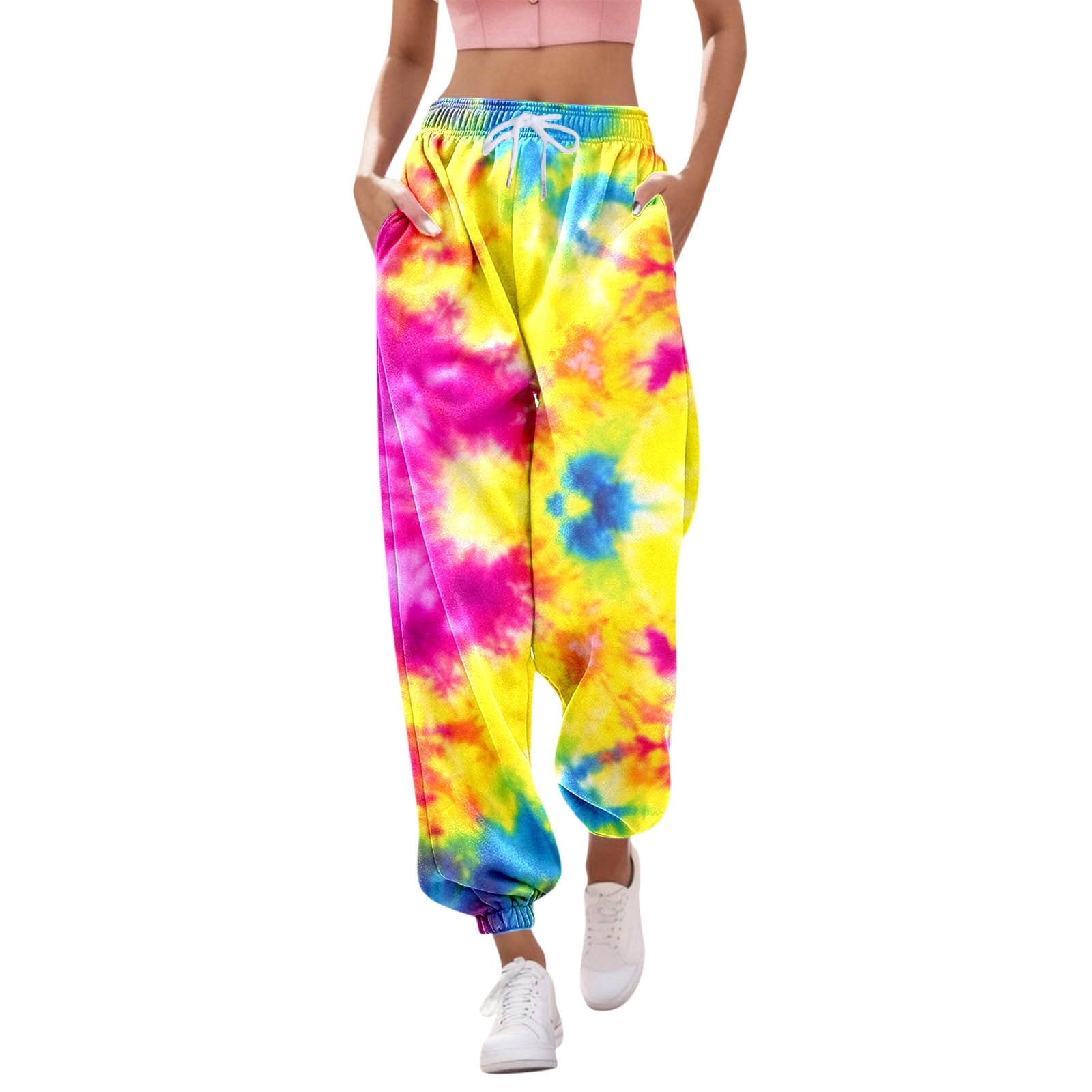 Hwmodou Women's Pants Butterfly Printed High Waisted Jogger Bottom ...
