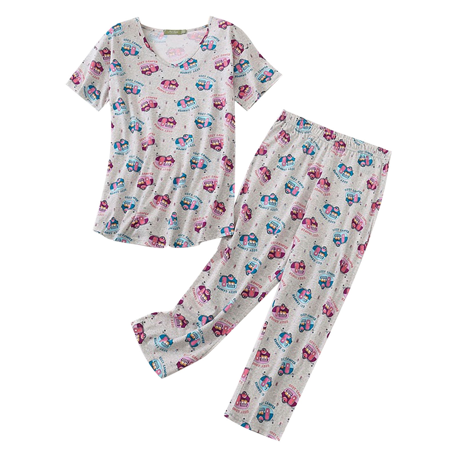 Hwmodou Womens Pajama Outfits Sets Women Summer Comfortable Leisure ...