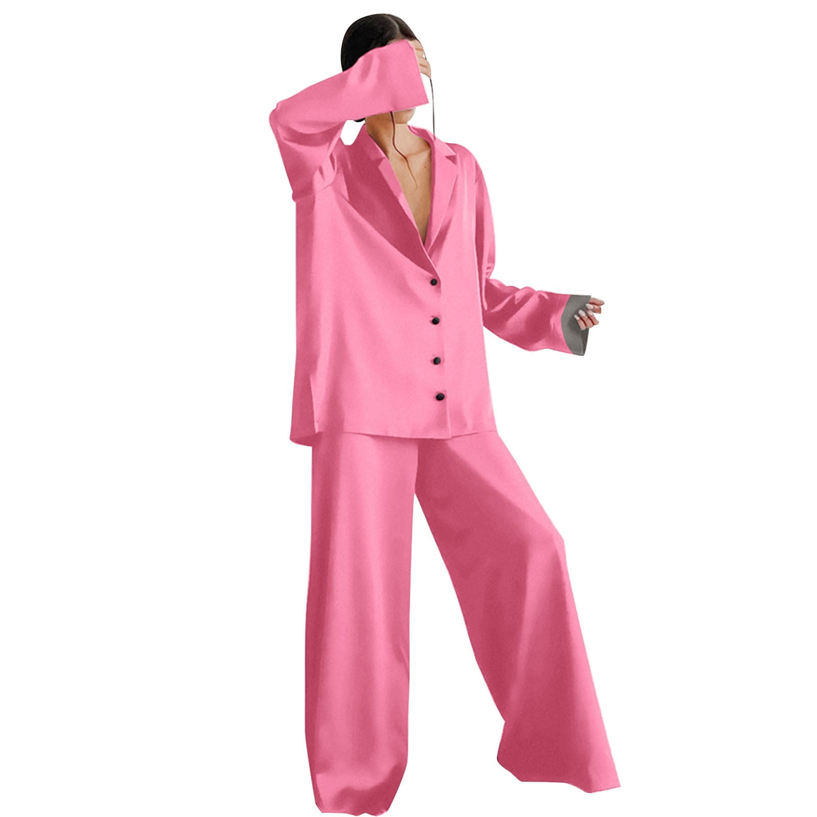 Hwmodou Womens Pajama Outfits Sets Women's Spring And Summer Thin Women ...