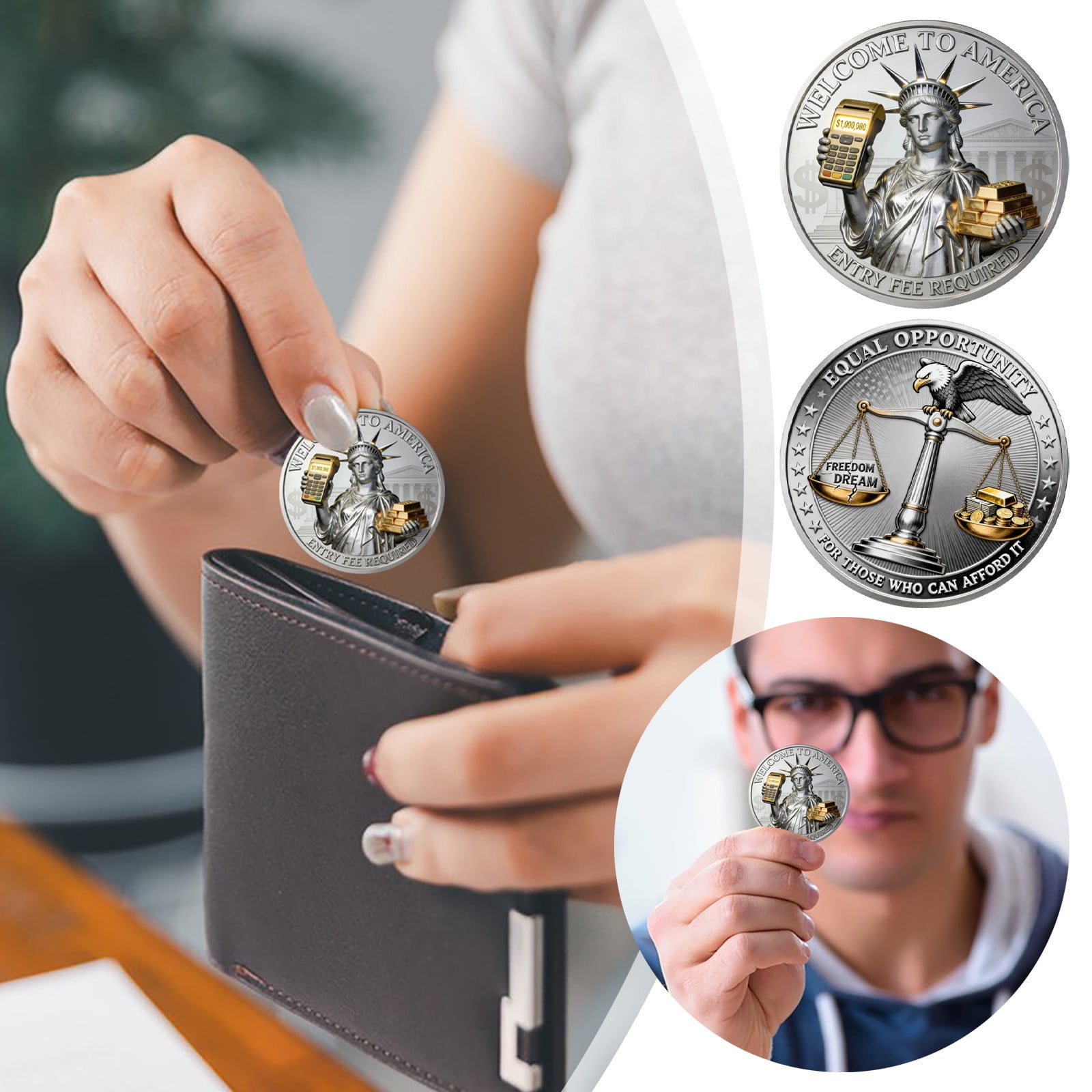 Hxlamzoo 1 Pcs Goddess Commemorative Coin Metal Gift Ornament with ...