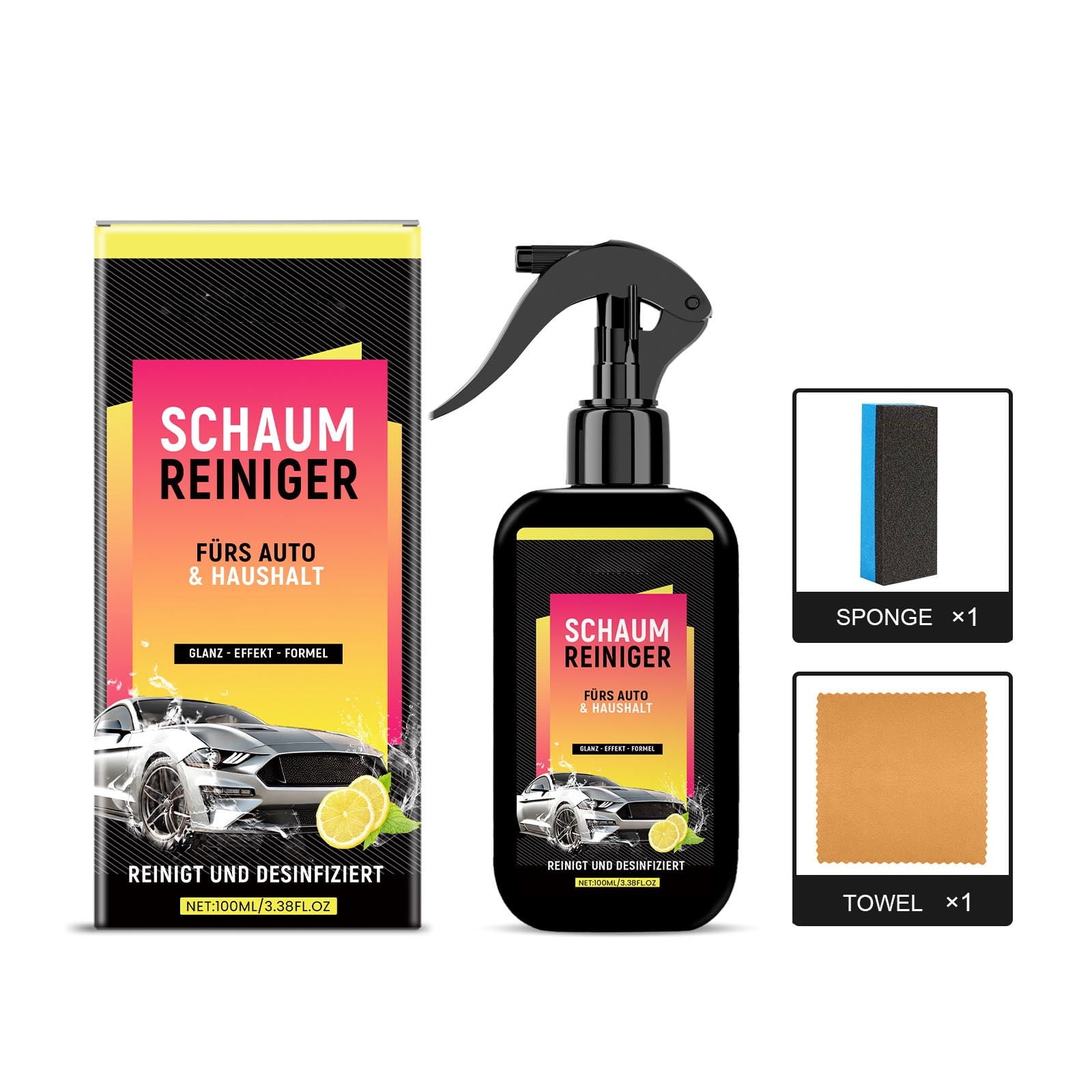 Hxlamzoo 100ml Car Cleaning Spray for Dirt & Grime Removal - Quick ...