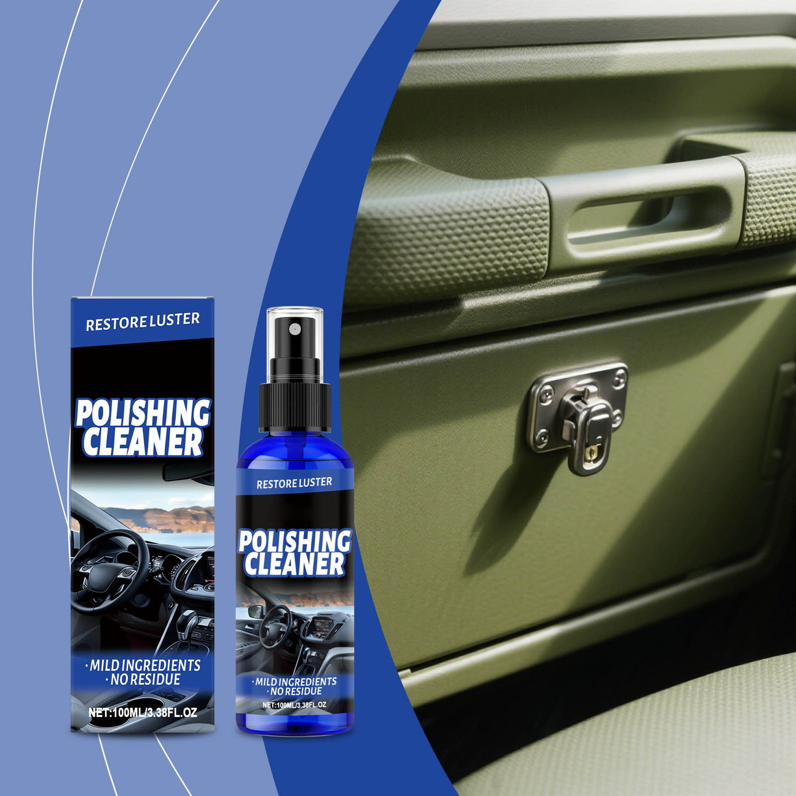 Hxlamzoo 100ml Car Interior Polish - Restores Shine, Matte Finish, SiO₂ Protection, Safe for ...