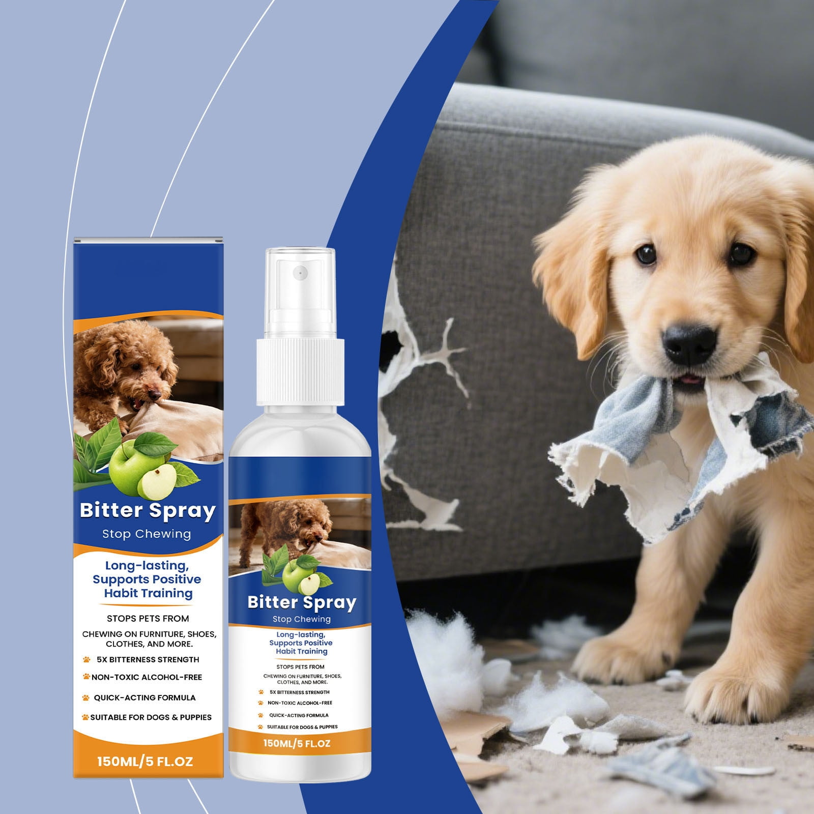 Hxlamzoo 150ml Dogs No Chewing Spray - Behavior Training Aid to Stop ...