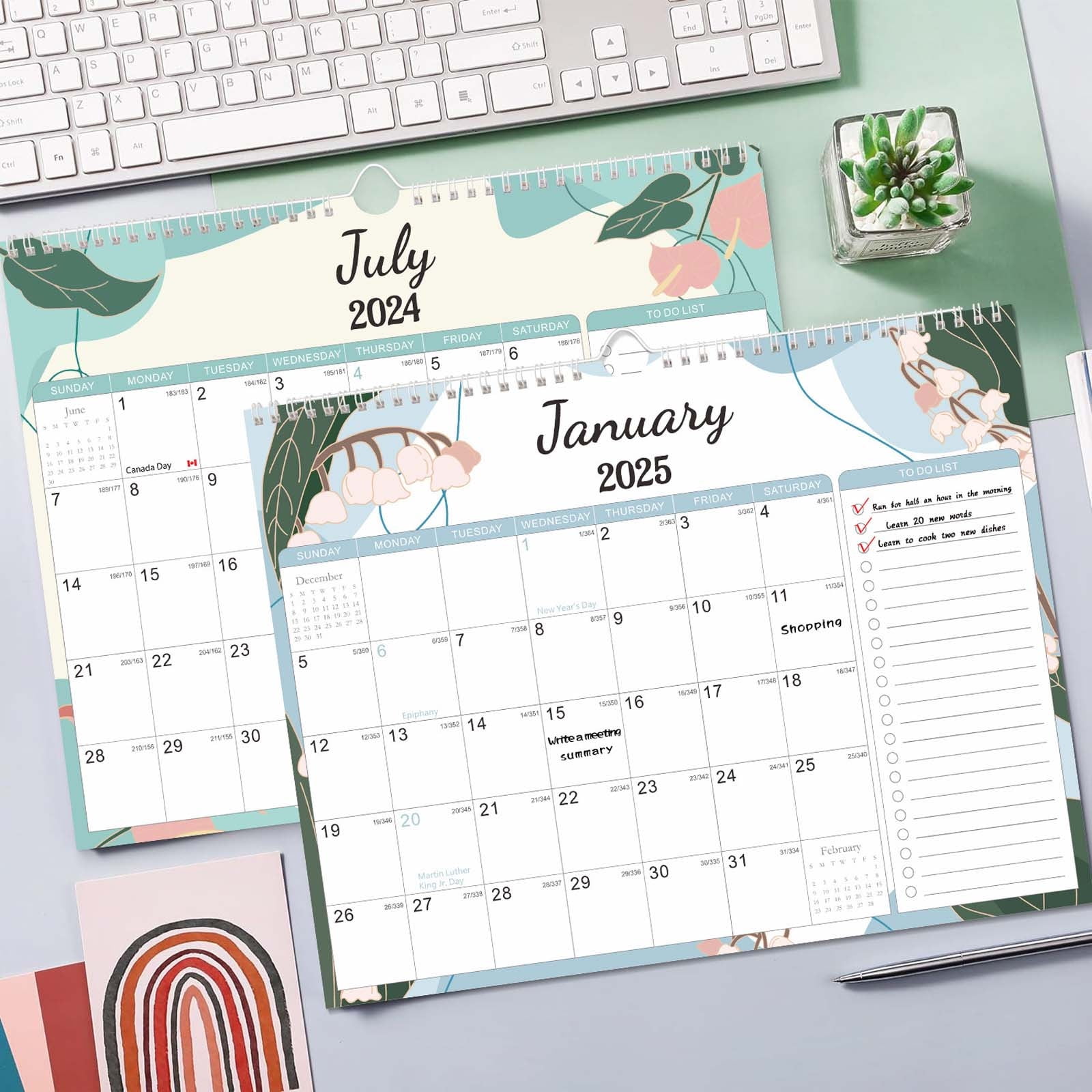 Hxlamzoo 2025-2026 18-Month Desk & Wall Calendar with Floral Design ...