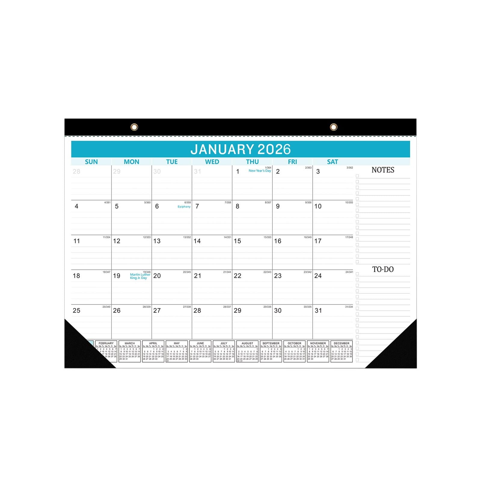 Hxlamzoo 2025-2026 English Desk Calendar - 18-Month Countdown Wall ...