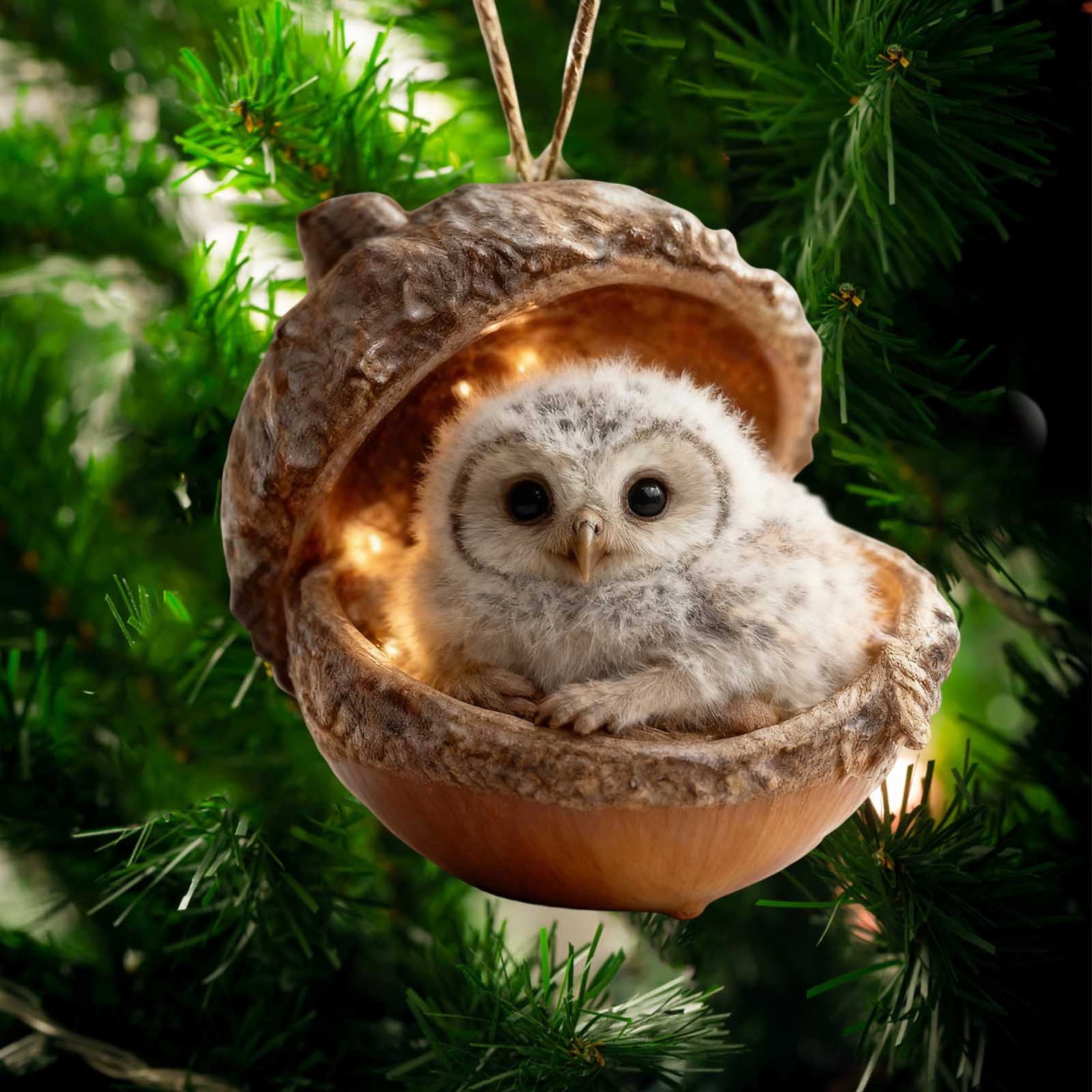 Hxlamzoo 2D Forest Animal Acorn Ornaments - Handcrafted Natural Tone ...