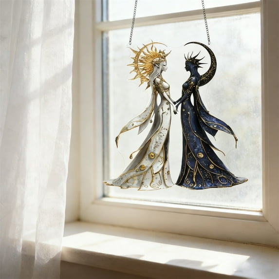 Hxlamzoo 2D Sun and Dreamcatcher Celestial Decorative Pendant with ...