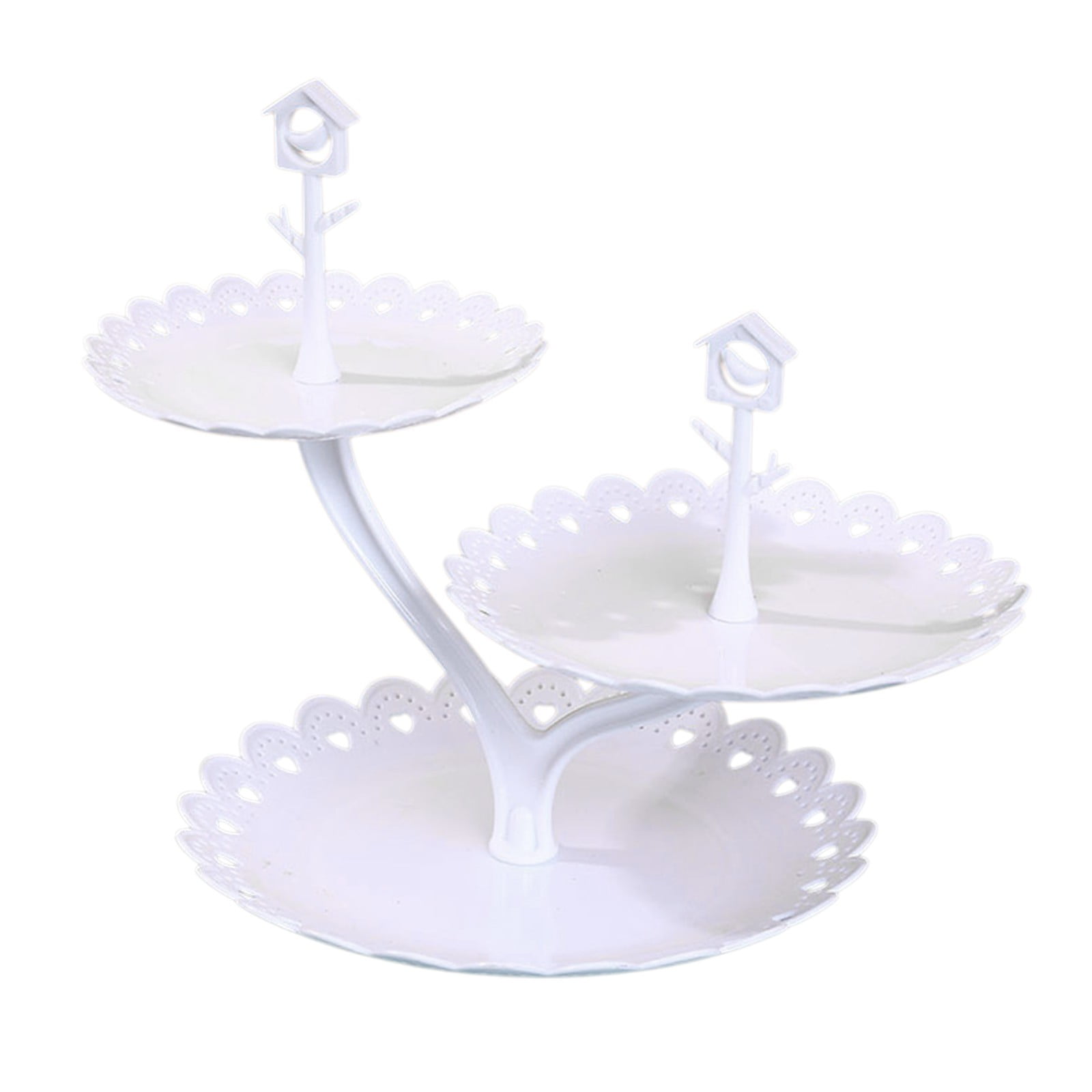 Hxlamzoo 3-Tier Plastic Fruit Cake Dessert Stand | Sturdy Heavy-Duty ...