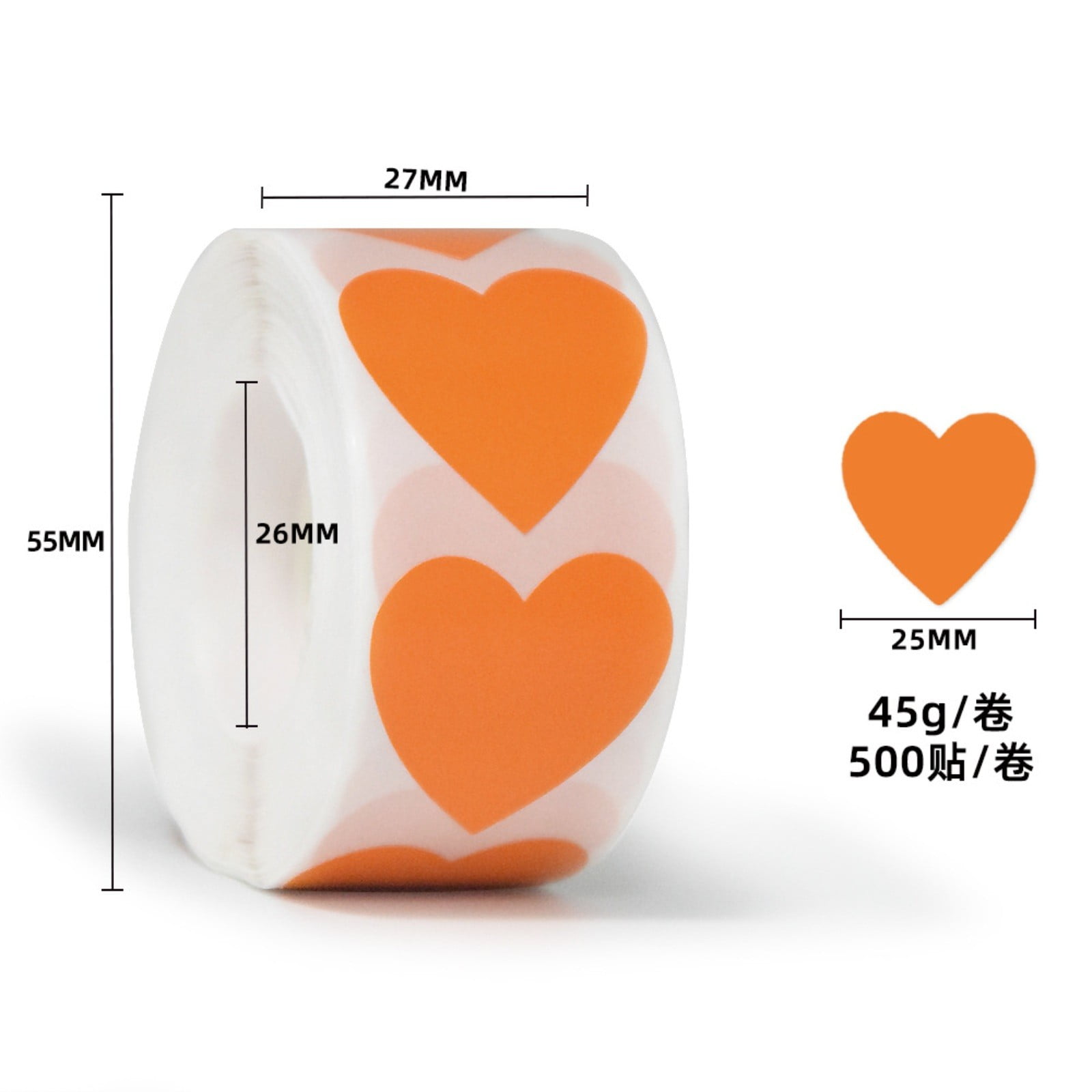 Hxlamzoo 500 Pcs Valentine Heart Stickers Roll, Self-Adhesive ...