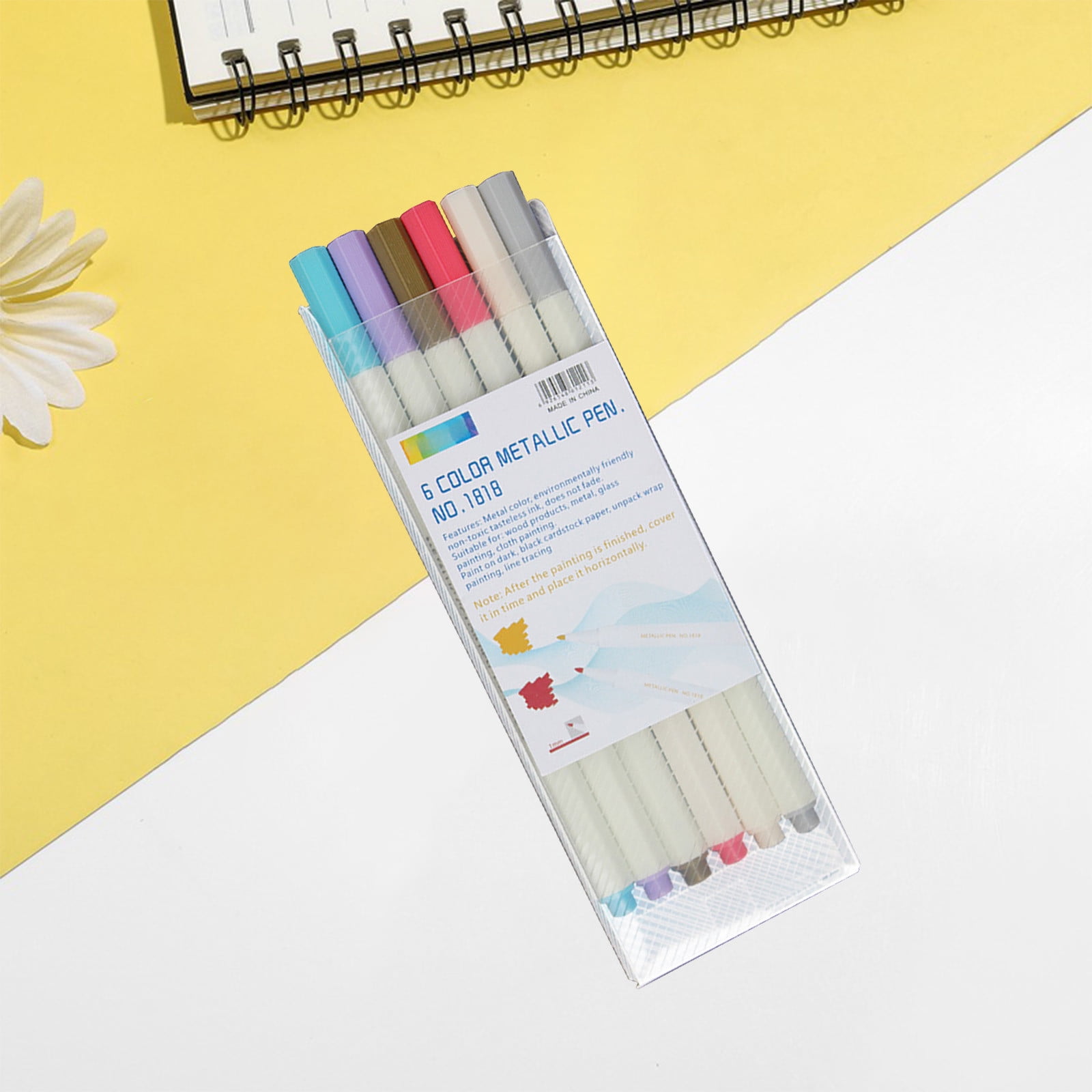 Hxlamzoo 6-Color Metallic Gel Pens Set for Art Drawing, Doodling & DIY ...