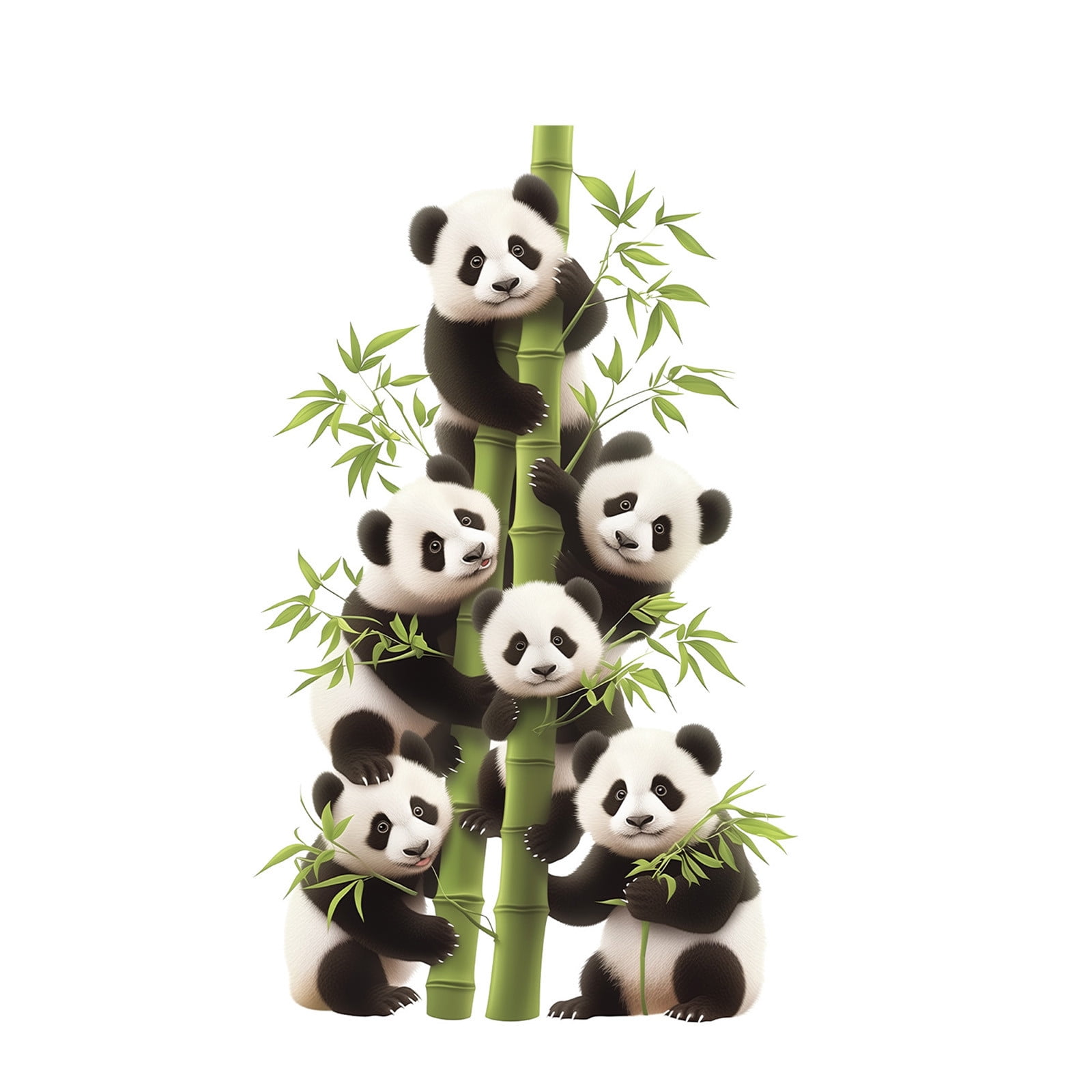 Hxlamzoo Adorable Panda Wall Decals - Multi-Scene Home Decor Stickers ...