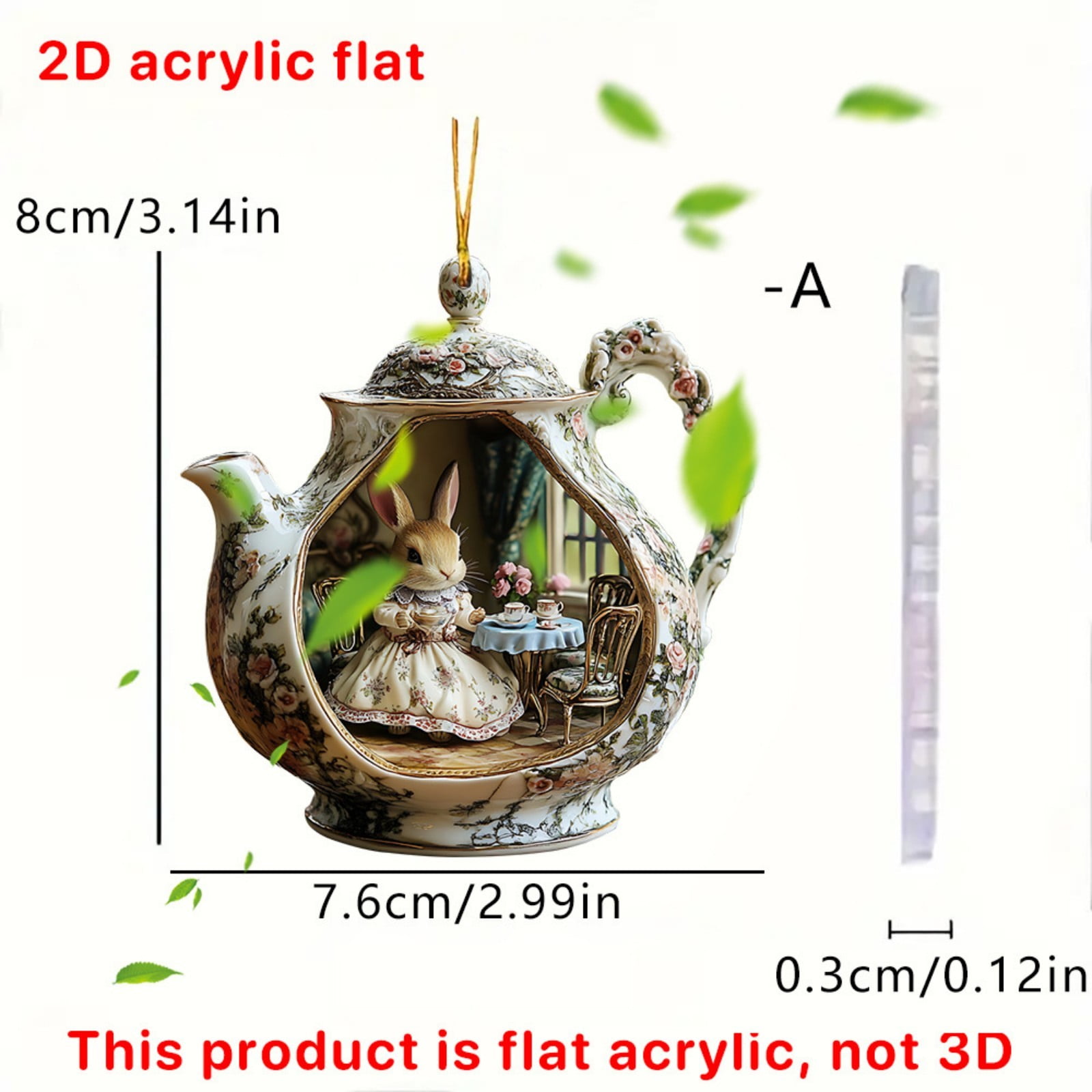 Hxlamzoo Bunny Teapot Scene Acrylic Easter Desktop Decoration, Bunny in ...