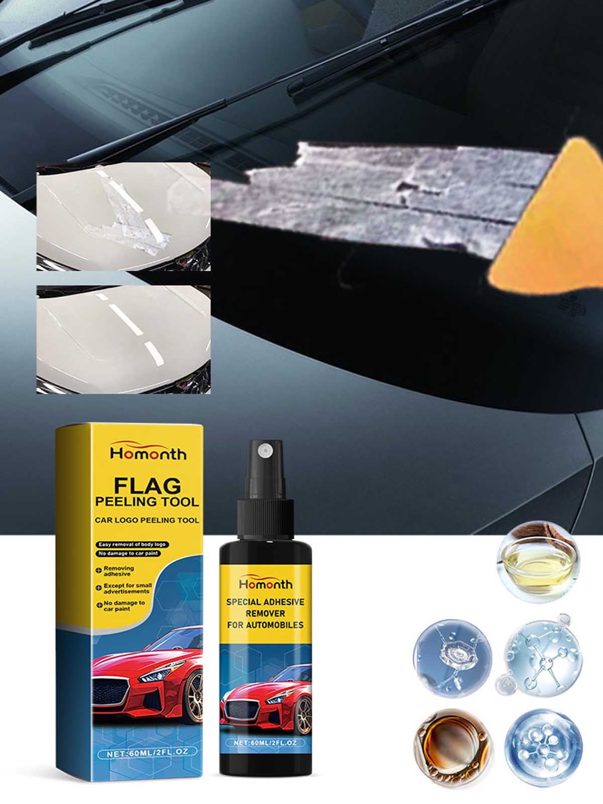 Hxlamzoo Car Cleaning Supplies Rapid Remover Adhesive Remover Surface ...