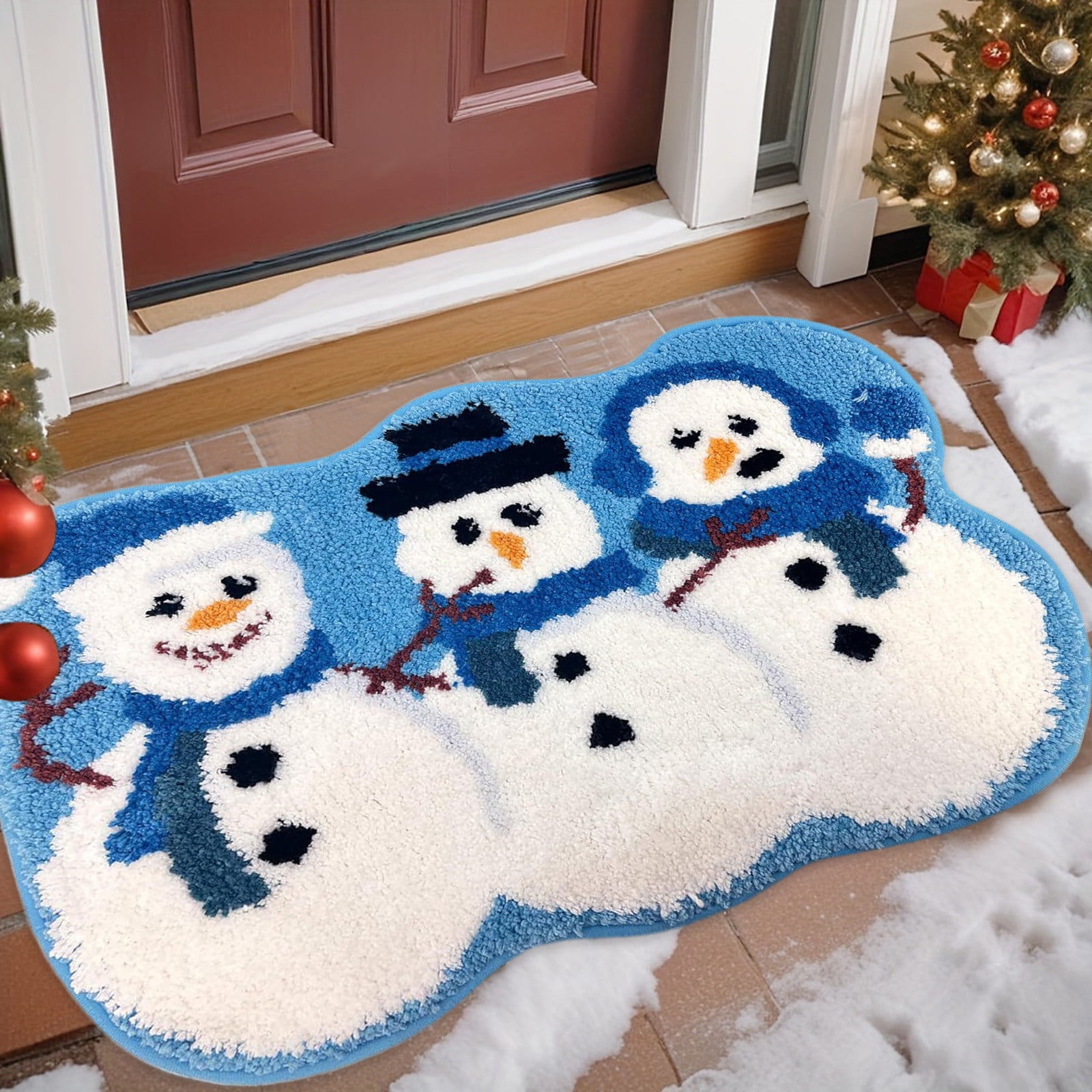 Hxlamzoo Christmas Snowman Rugs, Creative Xmas Festival Decorations ...