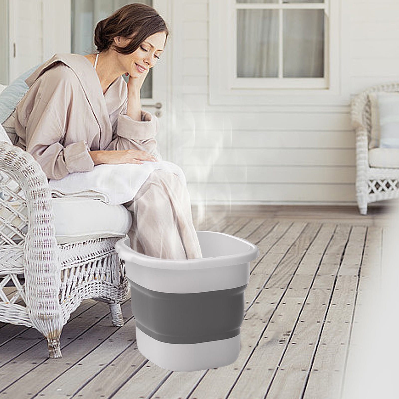 Hxlamzoo Collapsible Foot Bath Basin, Foldable Foot Soaking Tub, Foot ...