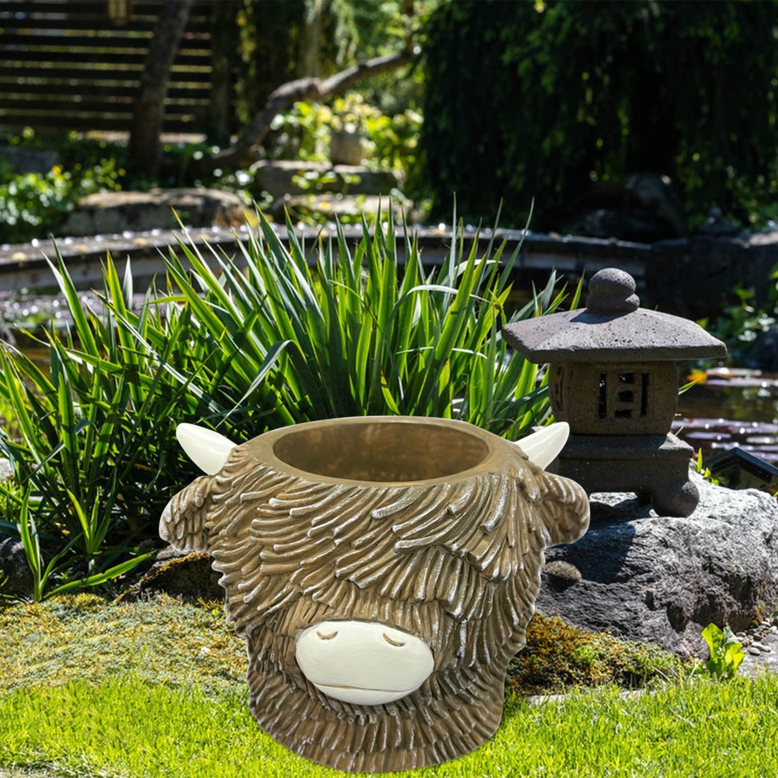 Hxlamzoo Cow Planter Plant Pot -Cute Resin Succulent Flowers Pots ...