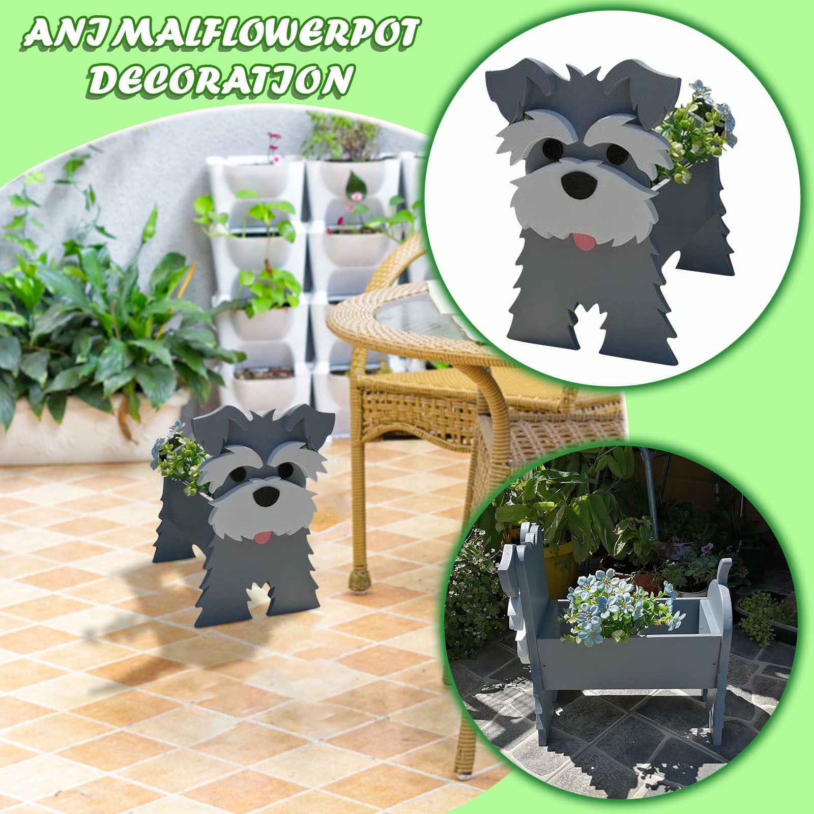 Hxlamzoo Cute Dog Planter Plant Pot, Dog Shape Flower Pot, Cute Animal ...