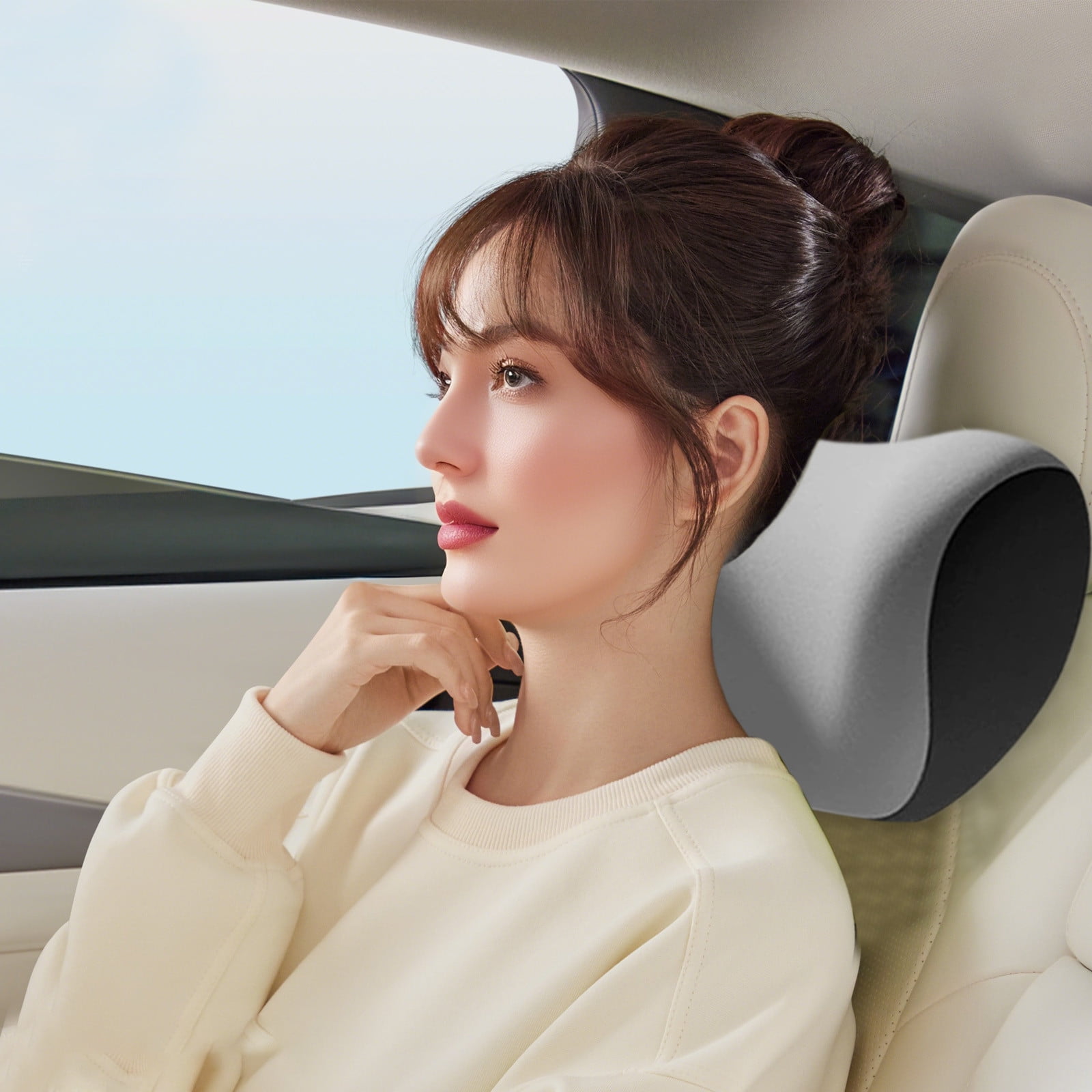 Hxlamzoo Ergonomic Car Headrest Pillow with 3D Lumbar Support - Multi ...