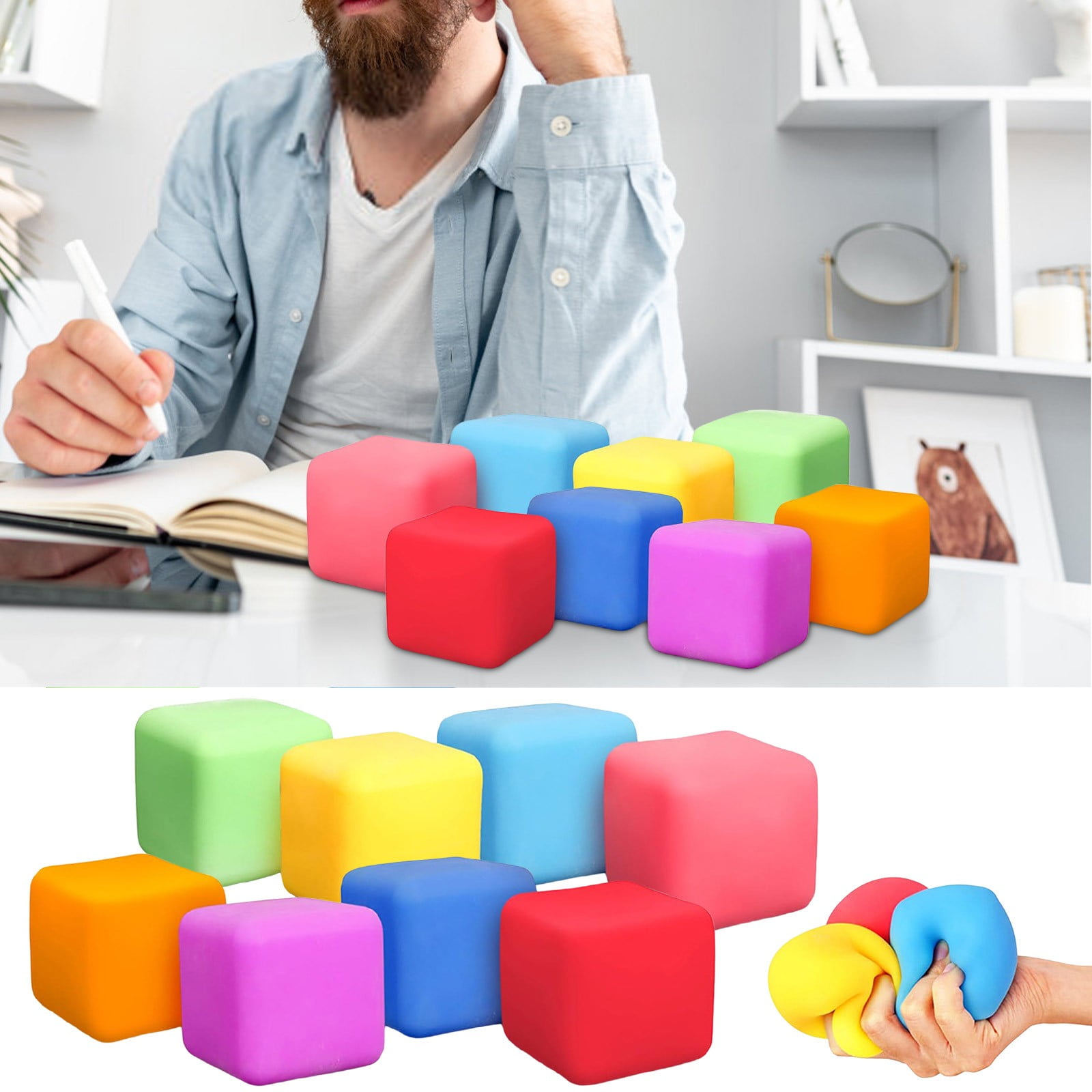 Hxlamzoo Fidget Toy Stress Cube 1PC (Random Color) - Squishy Fidget ...