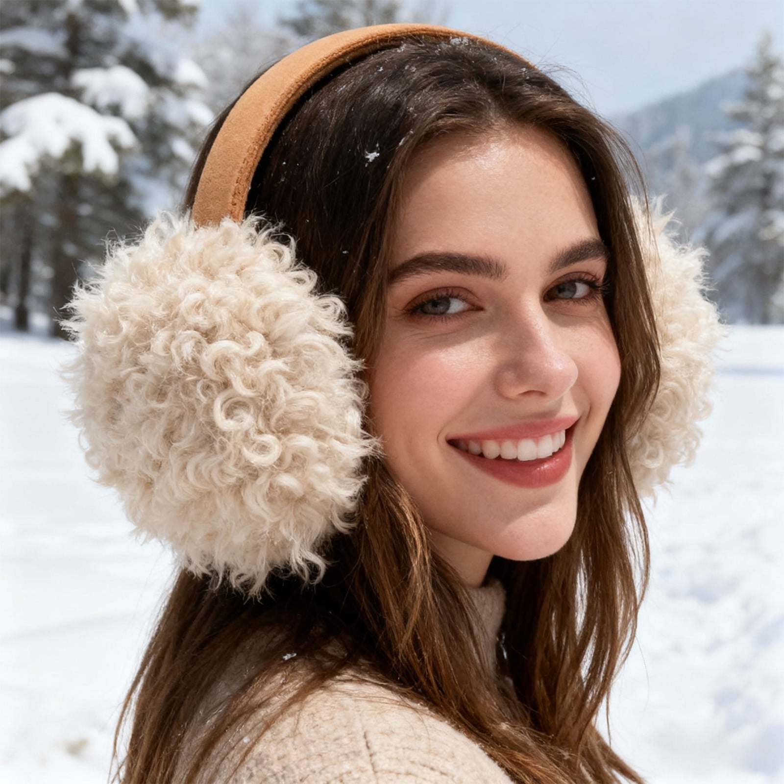 Hxlamzoo Foldable Imitation Wool Warm Earmuffs, Soft Lightweight ...