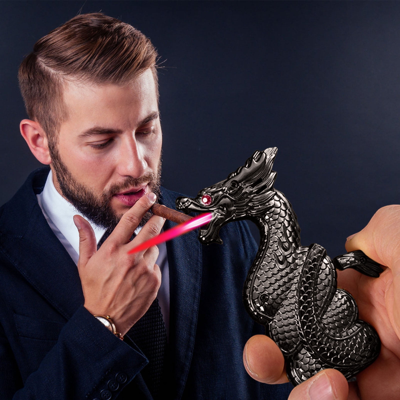 Hxlamzoo Golden Dragon Metal Butane Torch Lighter,Jet Flame Cool ...