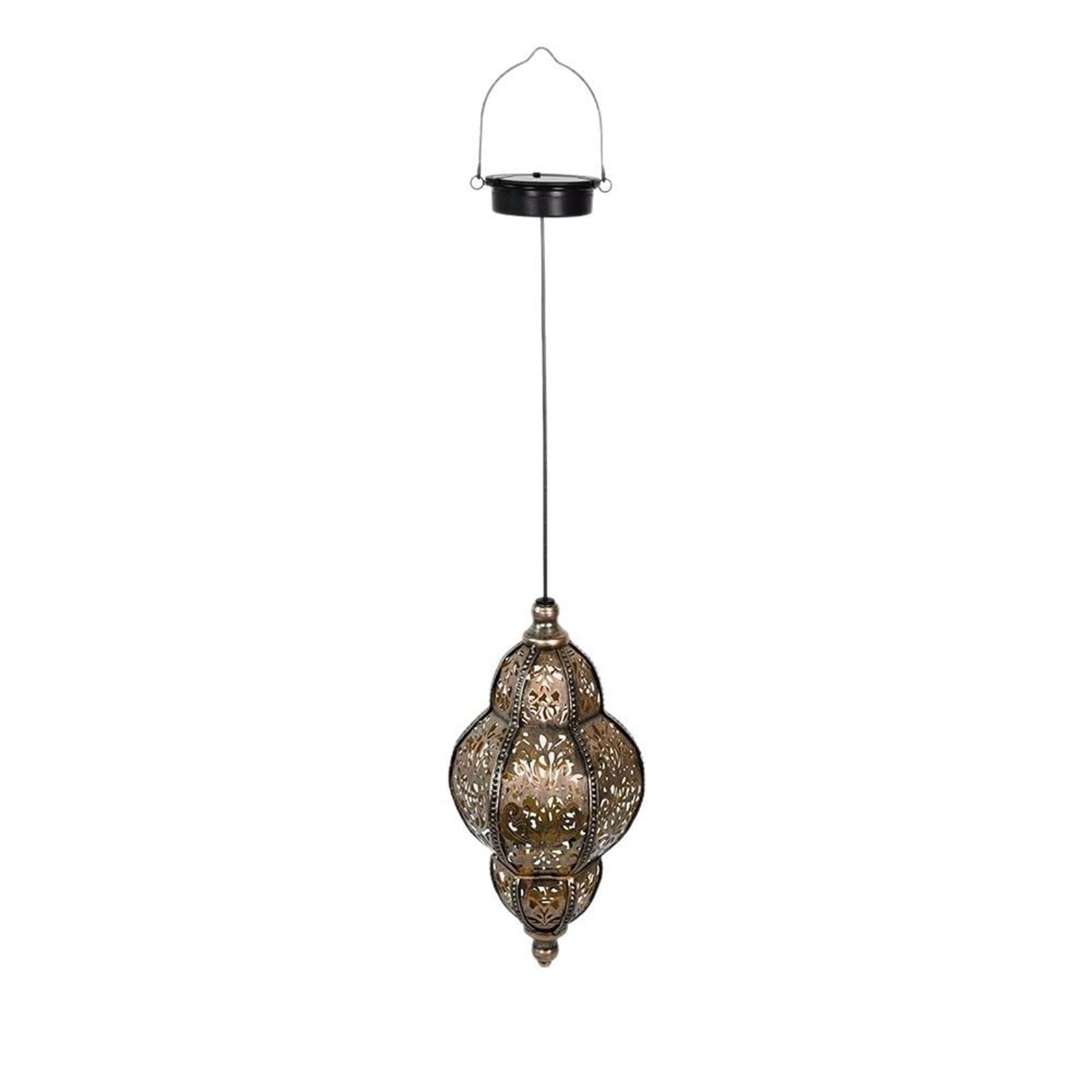 Hxlamzoo Handcrafted Metal Solar Lantern - Golden Glow Floral Design ...
