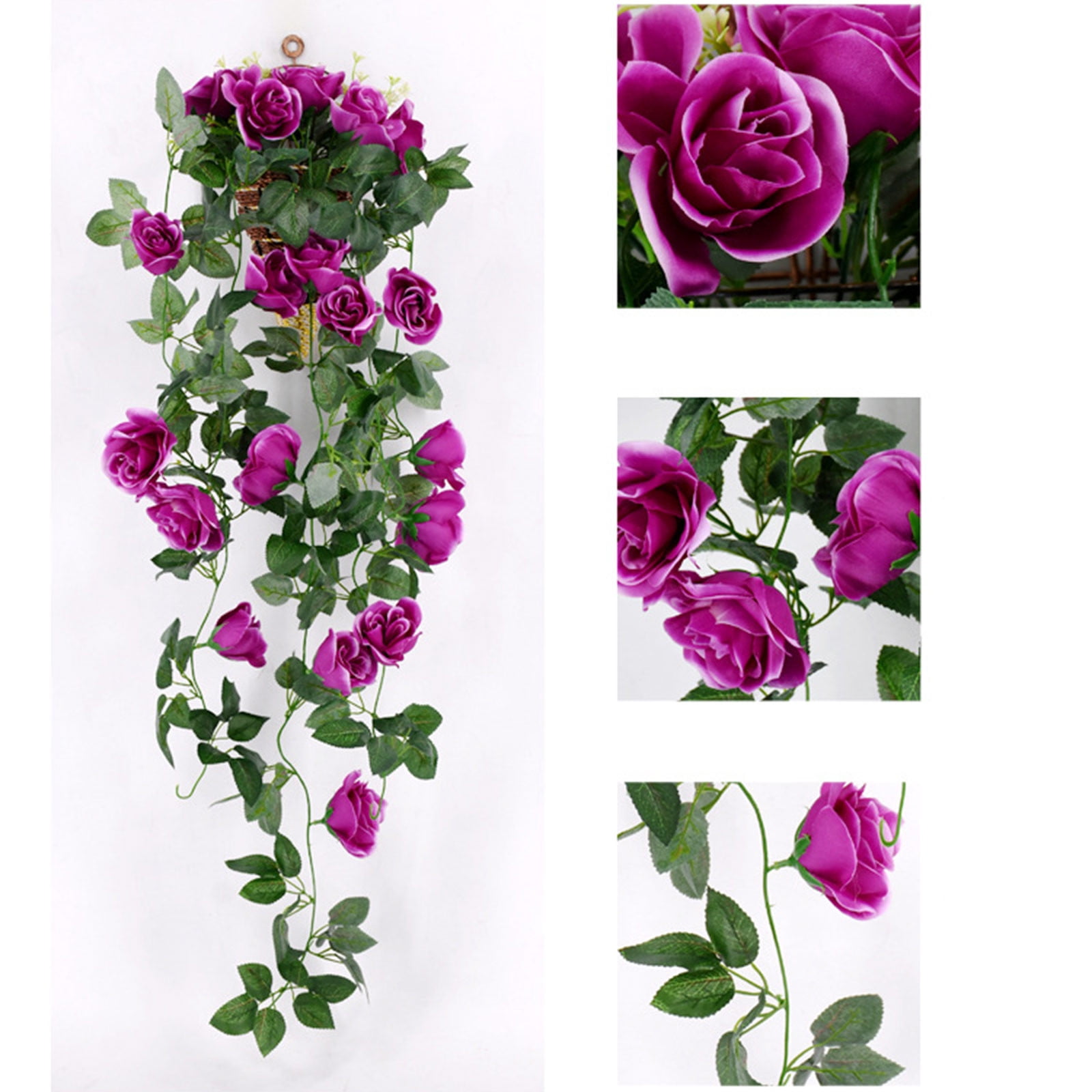 Hxlamzoo Hanging Artificial Flowers 37.4-in Fake Hanging Rose Fake Ivy ...
