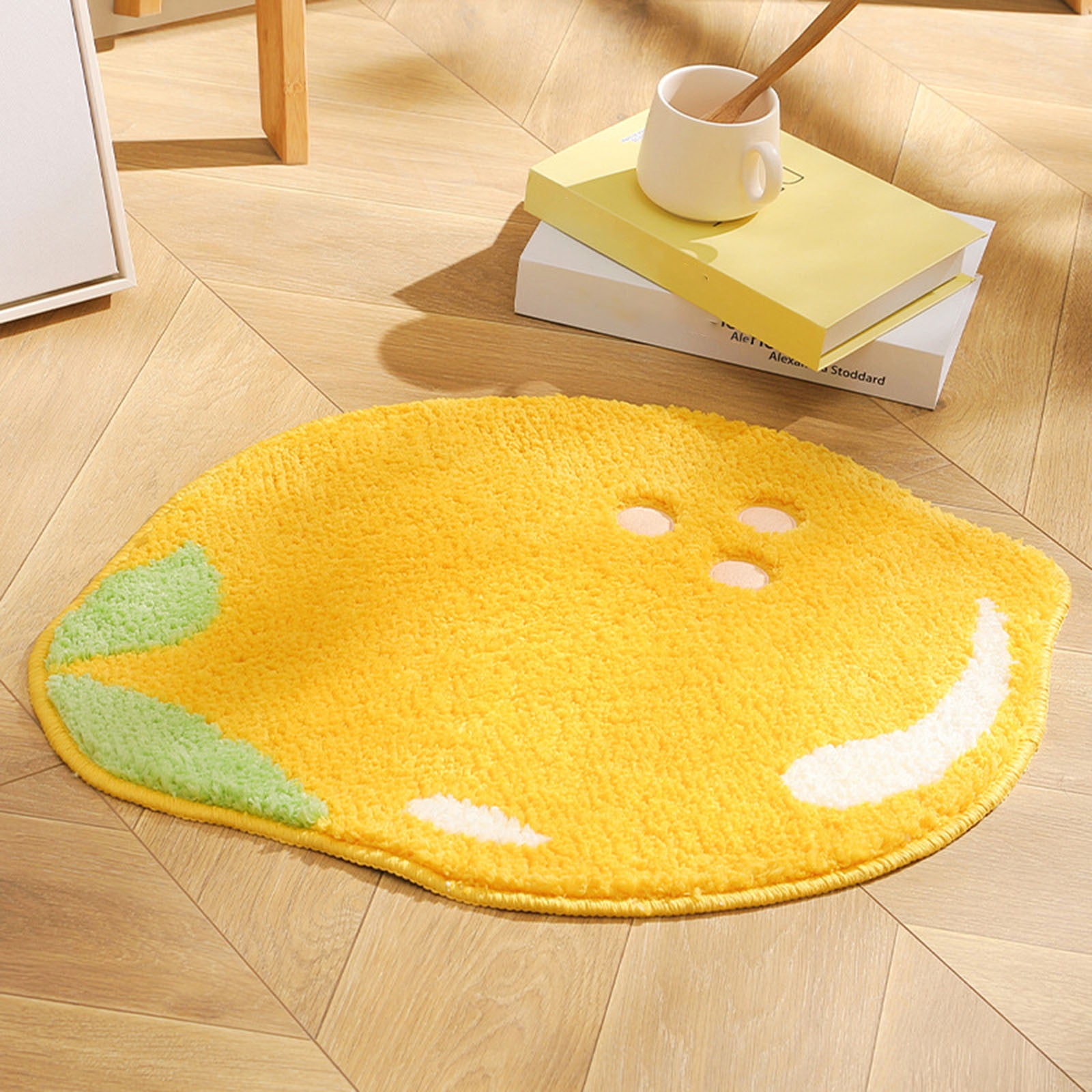Hxlamzoo Lemon Shaped Rugs, Creative Cute Fruit Shaped Rugs 23.6*18.9 ...