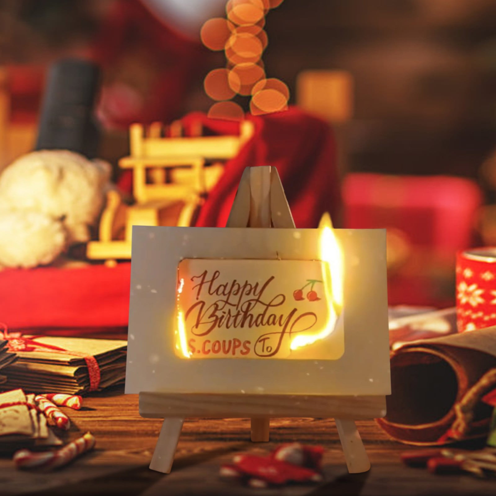 Hxlamzoo Magic Flame Greeting Card, Custom Handwriting Burning Envelope ...