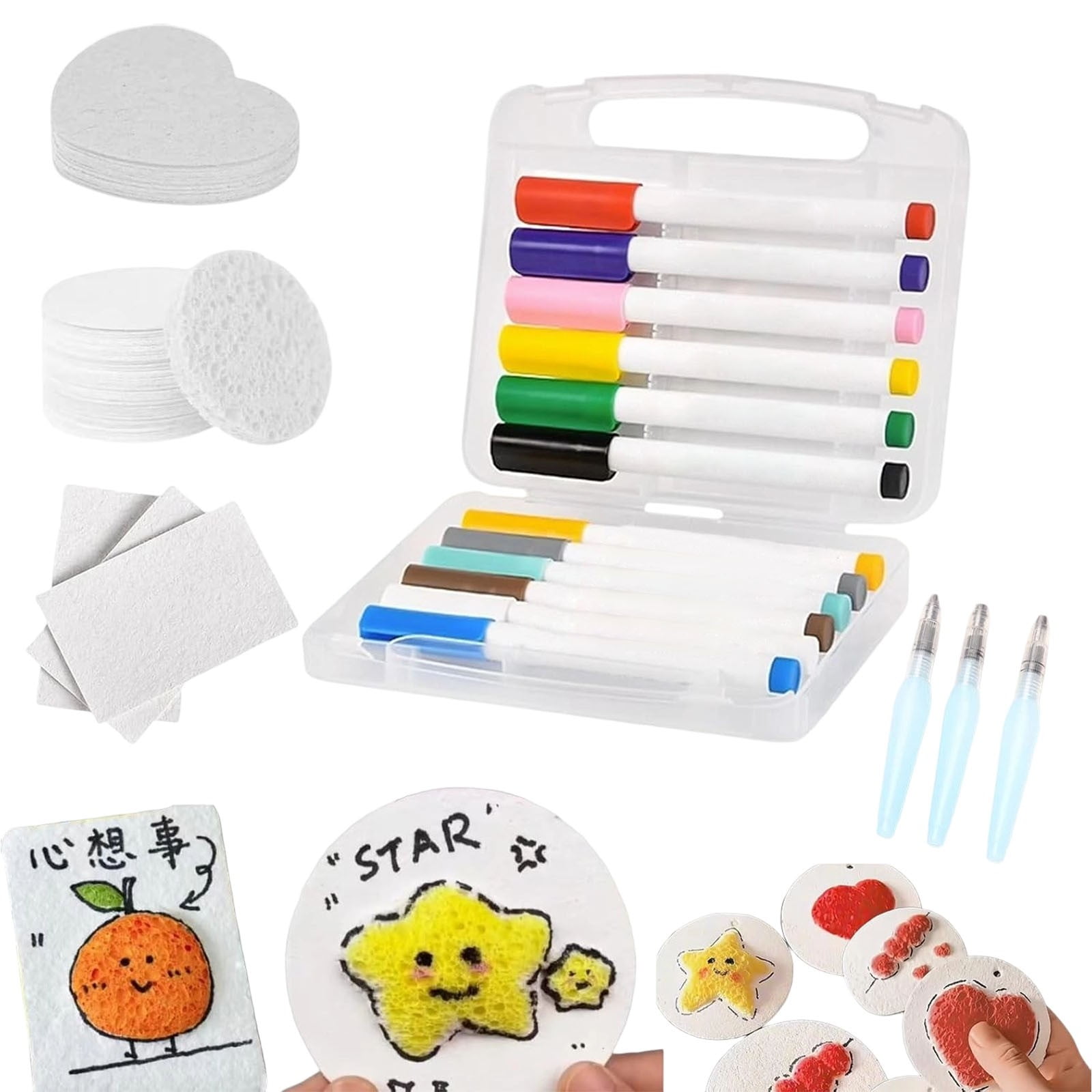 Hxlamzoo Magic Foam Texture Painting Kit - DIY Expandable Art Canvas ...