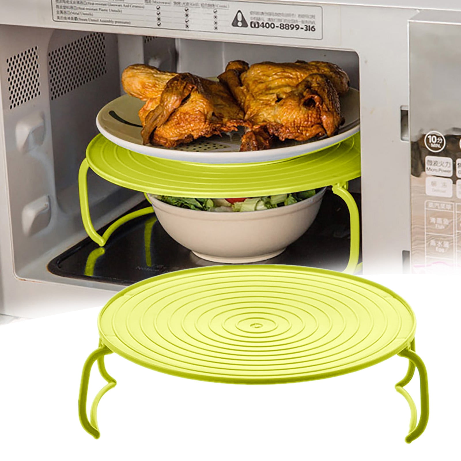 Hxlamzoo Microwave Oven Tray Rack, Multifunctional Plastic Microwave ...