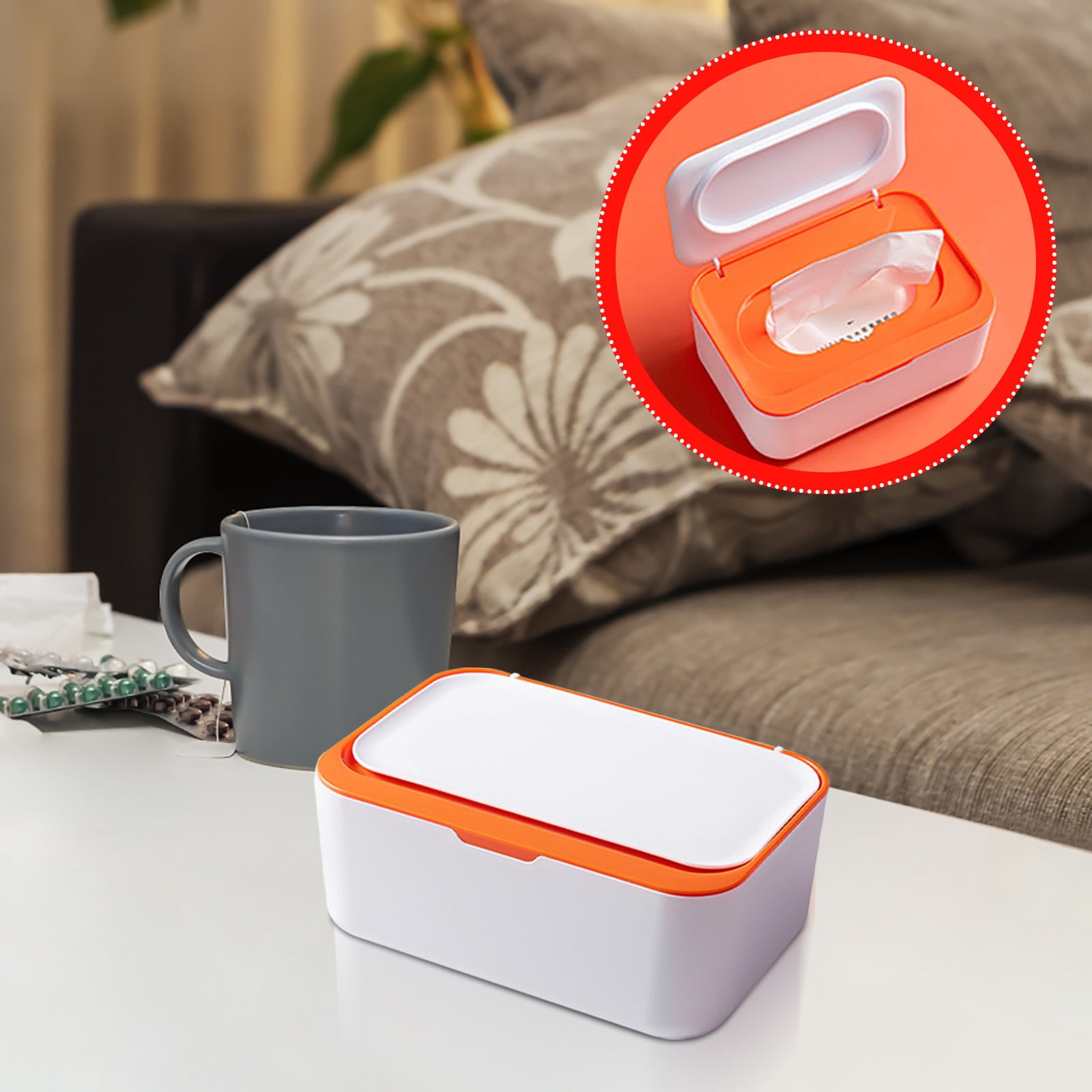 Hxlamzoo Multi-Functional Dustproof Covered Wet Tissue Box with Lid ...